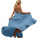 Kukoosong Women's Lightweight Soft Comfortable Casual Maxi Skater Dress ...