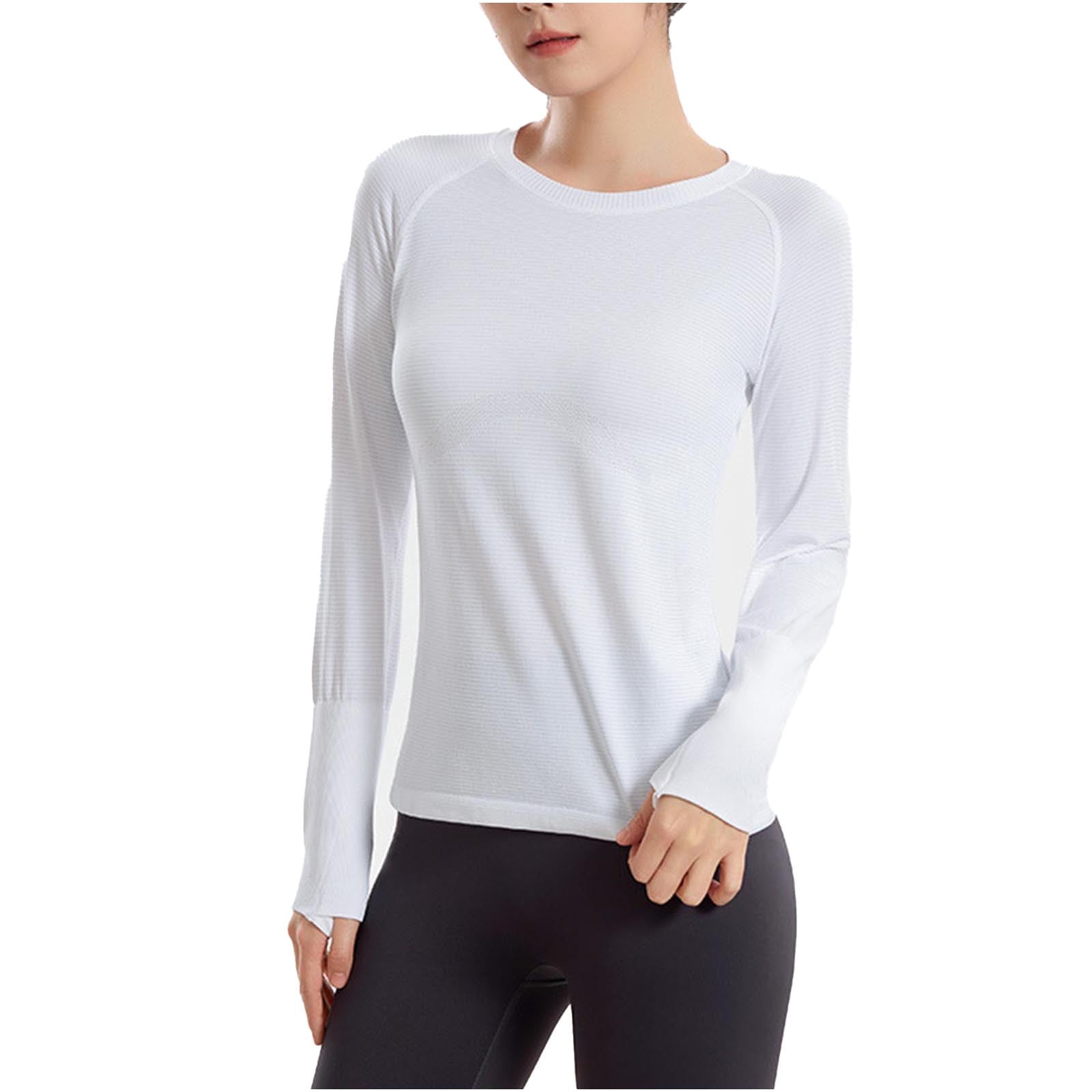 Kukoosong Women's Long Sleeve Crew Neck Pullover Top for Yoga and ...
