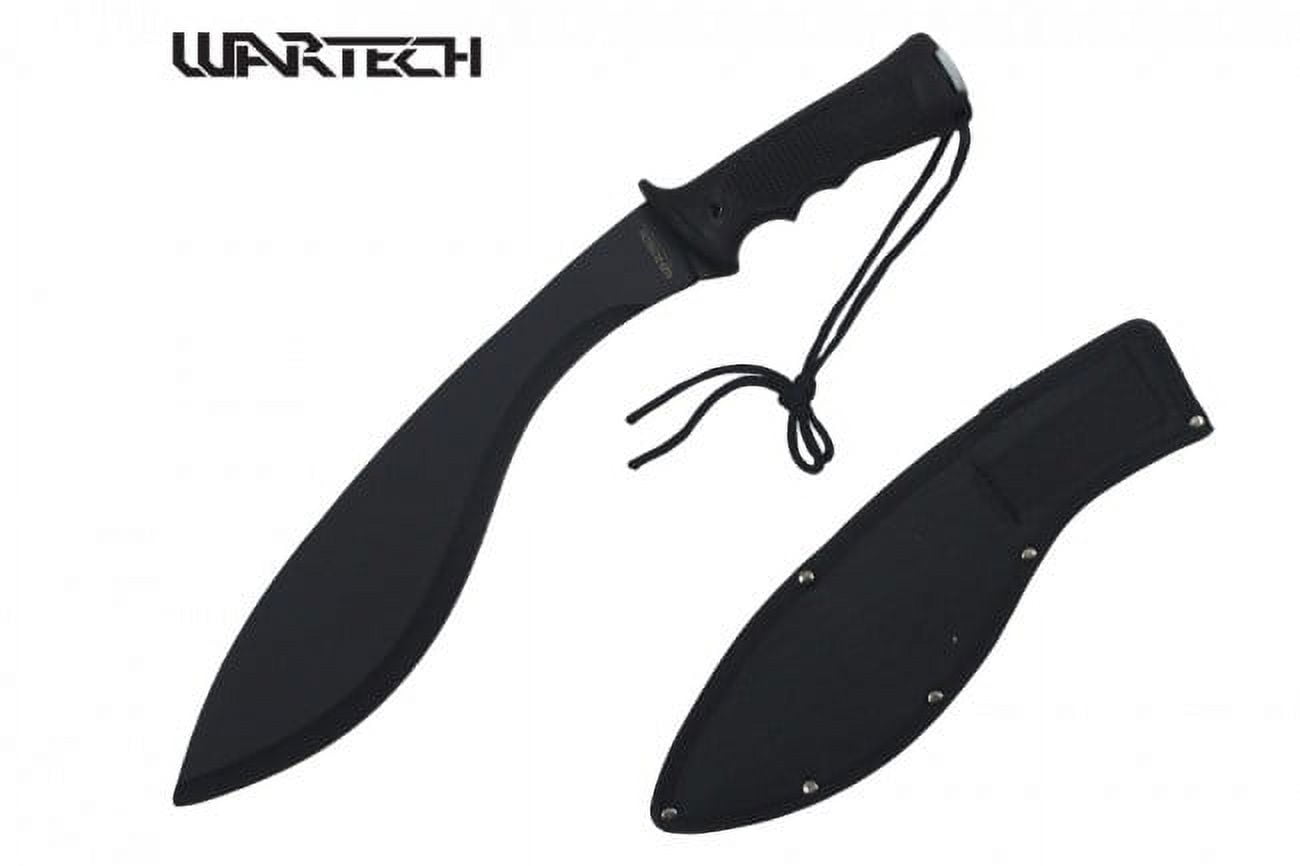 Kukri Machete 17.6" Buckshot Curved Black Blade Tactical + Survival Kit ...