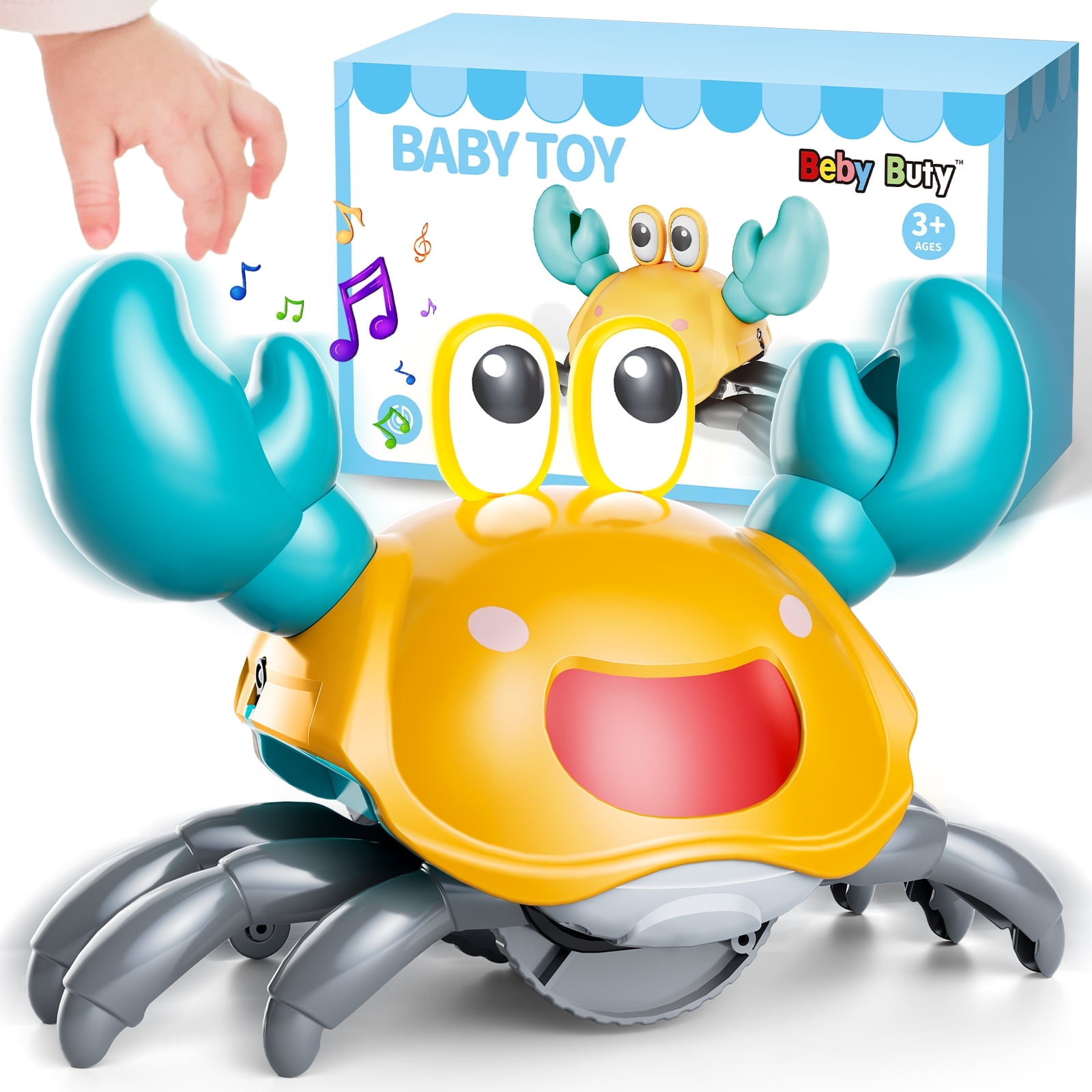 KukuFun Crawling Crab Baby Toy, Infant Tummy Time Walking Dancing ...