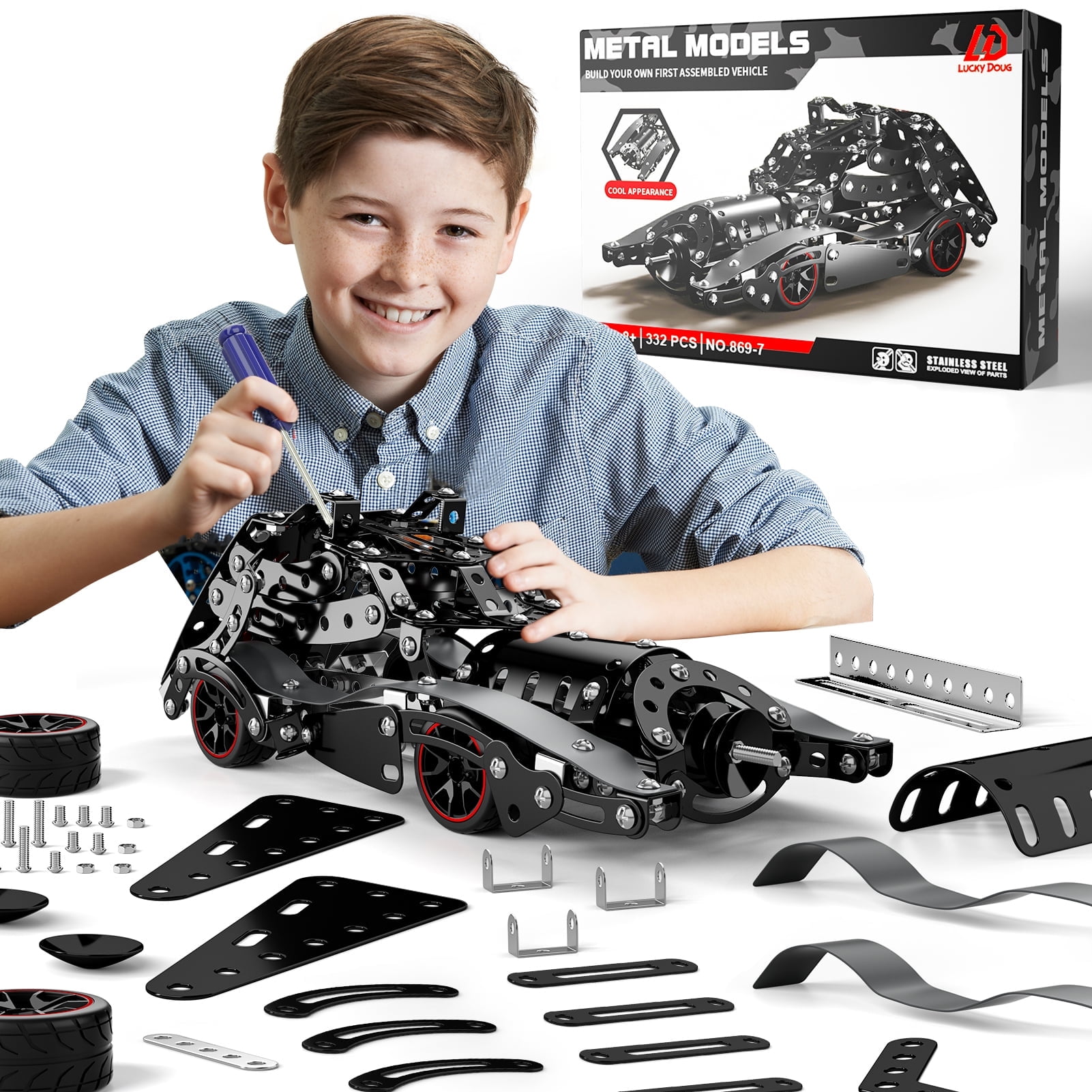 KukuFun STEM Building Projects Model Car Set for Boys Kids 8 9 10 11 12 ...