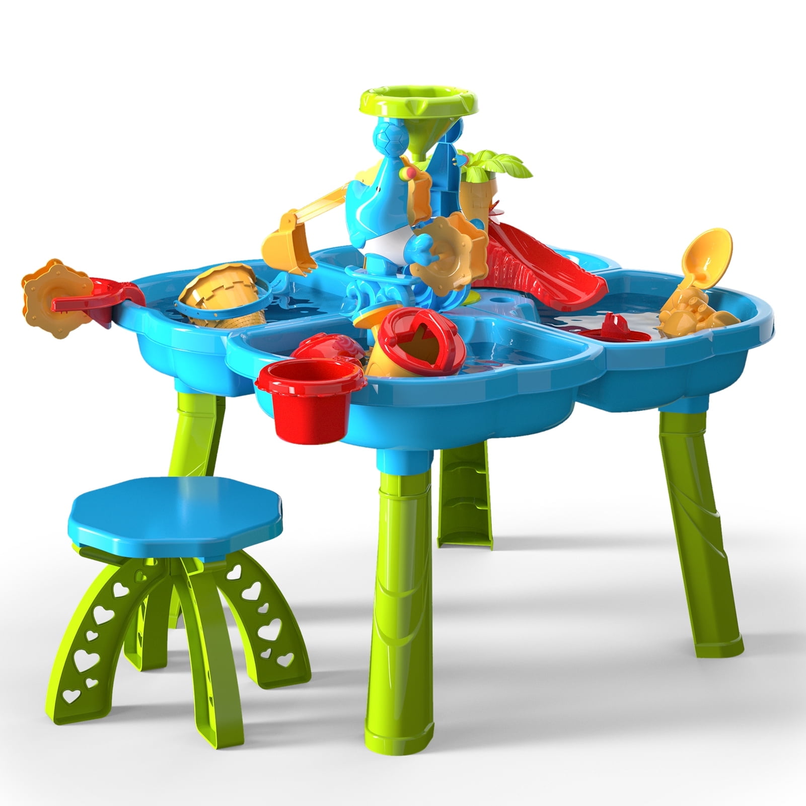 KukuFun Toddlers Sand Water Table for Ages 1-4, 4 in 1 Water Table Sand ...