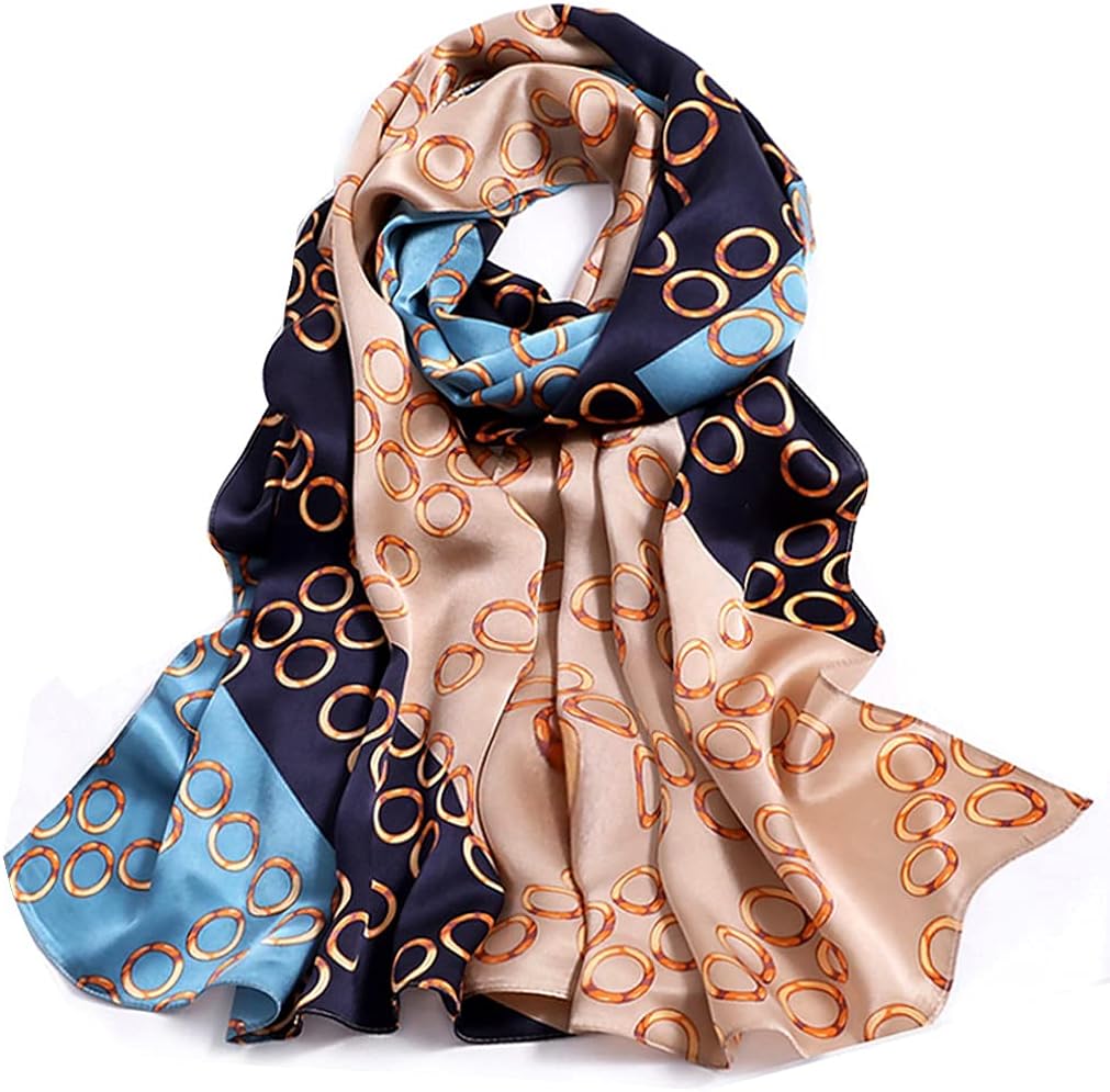 Kukuzhu 100% Mulberry Silk Long Scarf for Women Large Sunscreen Shawls ...
