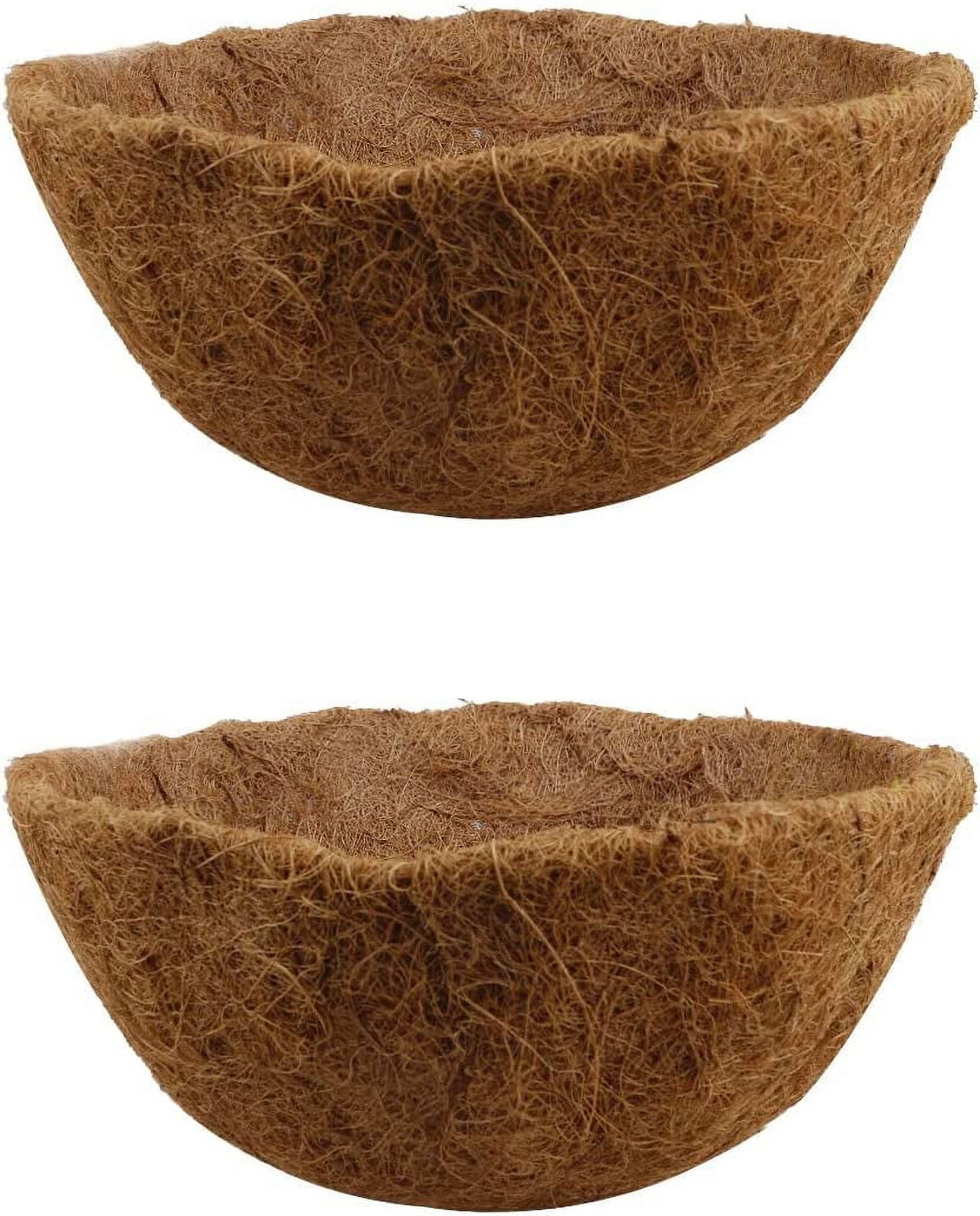 Kukuzhu 2 Packs Round Coco Replacement Liners Coconut Fiber Planter ...