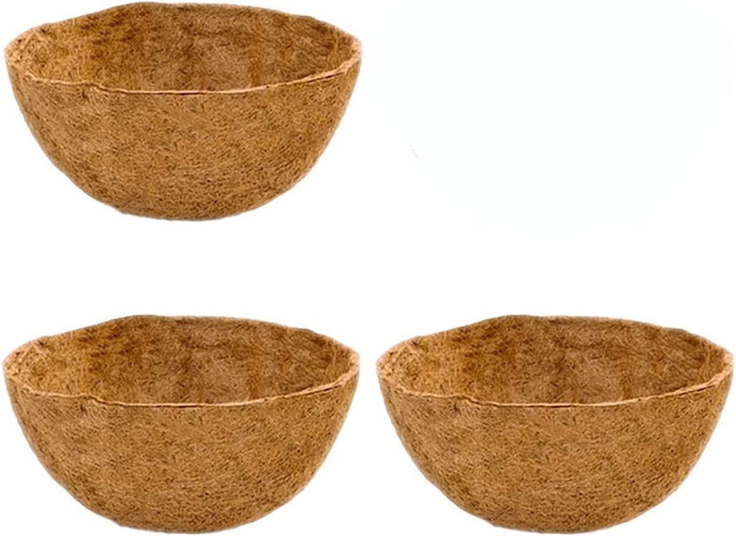 Kukuzhu 3 Pack Coconut Liners for Planters Round Hanging Husk Basket ...