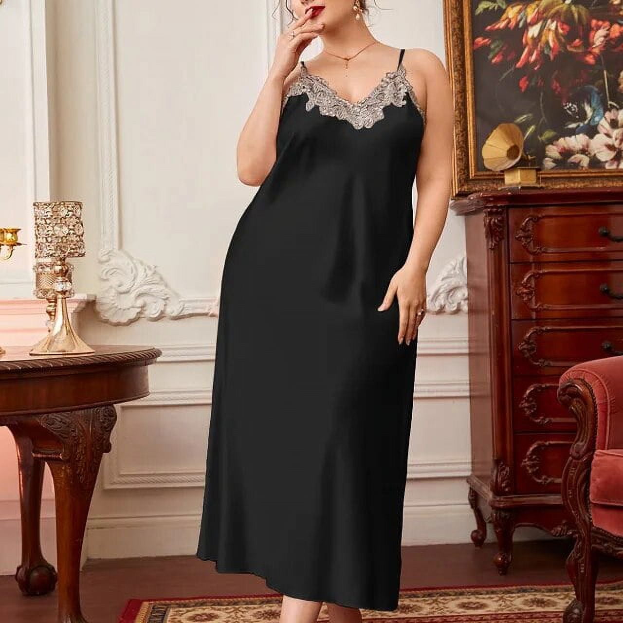 Kukuzhu 5xl Plus Sized Sleepwear Women Camisolas Nightwear Dress Fashion Lace Nightgown Long