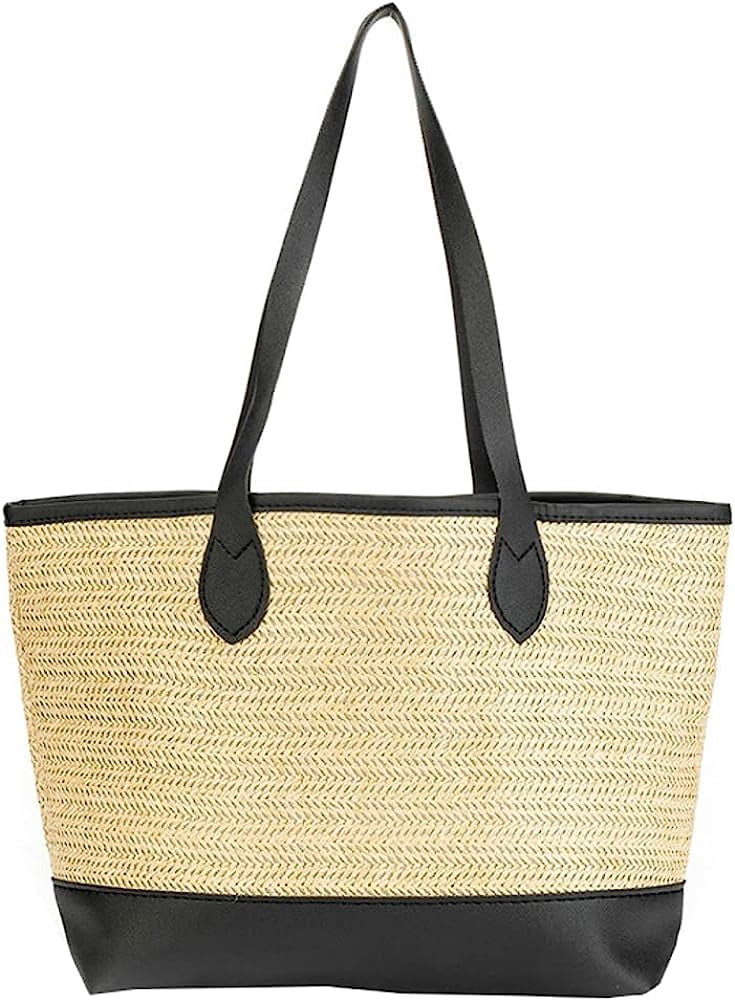 Kukuzhu Beach Straw Hadbag Women Large Woven PU Summer Trendy Tote Bag ...