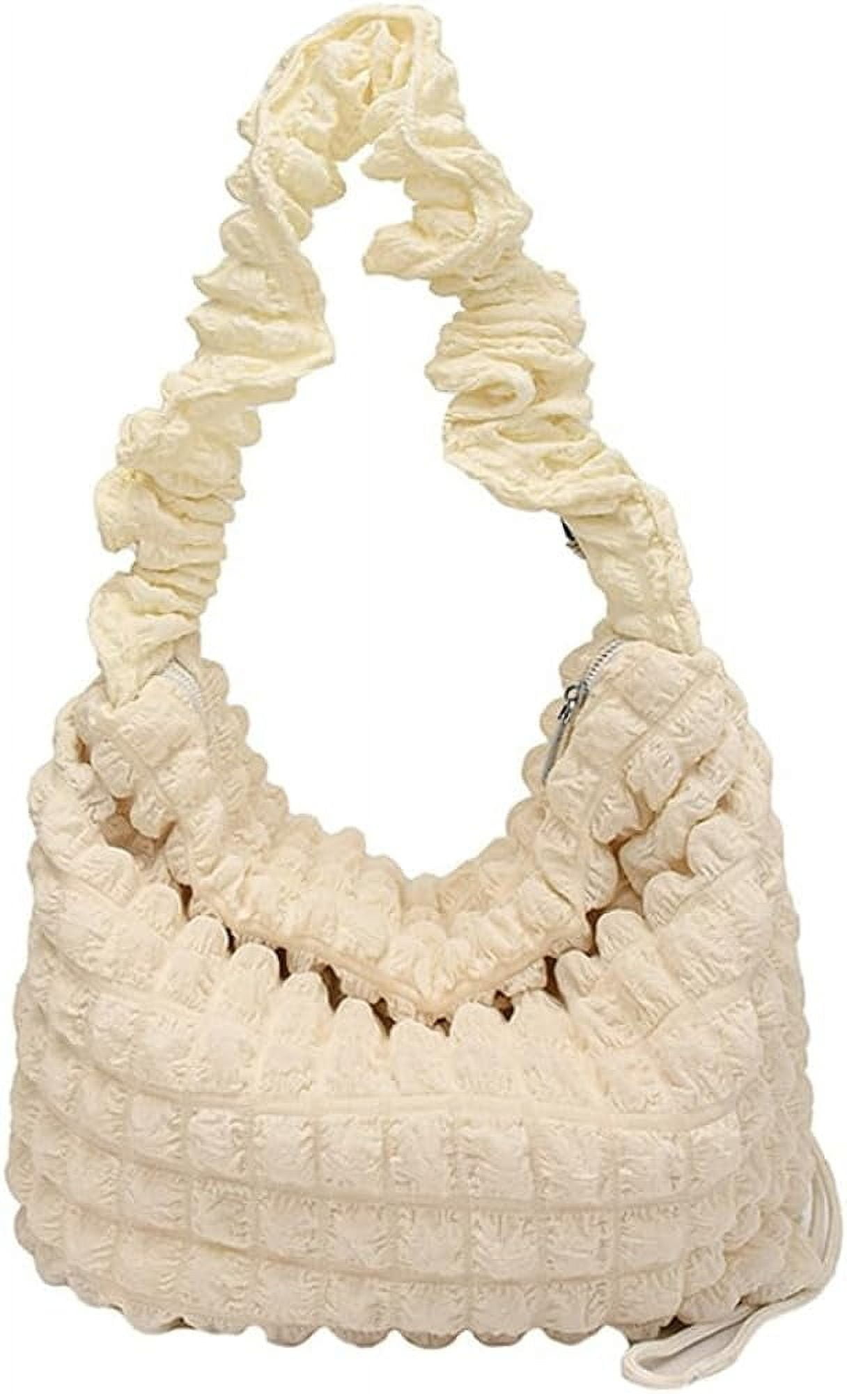 Kukuzhu Bubble Hobo Bag for Women Cute Tote Bag Pleated Cloud Shoulder ...