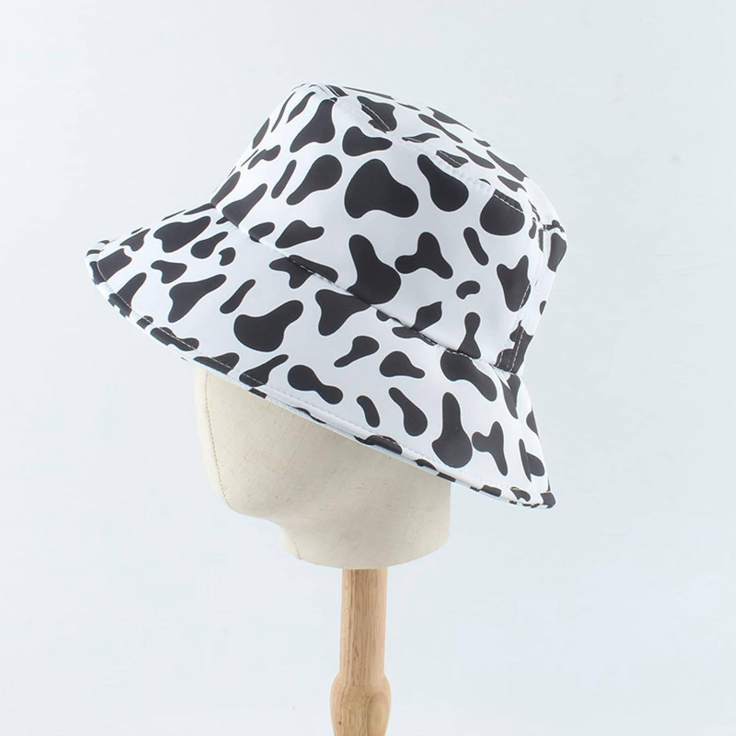 Kukuzhu Bucket Hat Spring Summer Black White Zebra and Cow Print Bucket ...