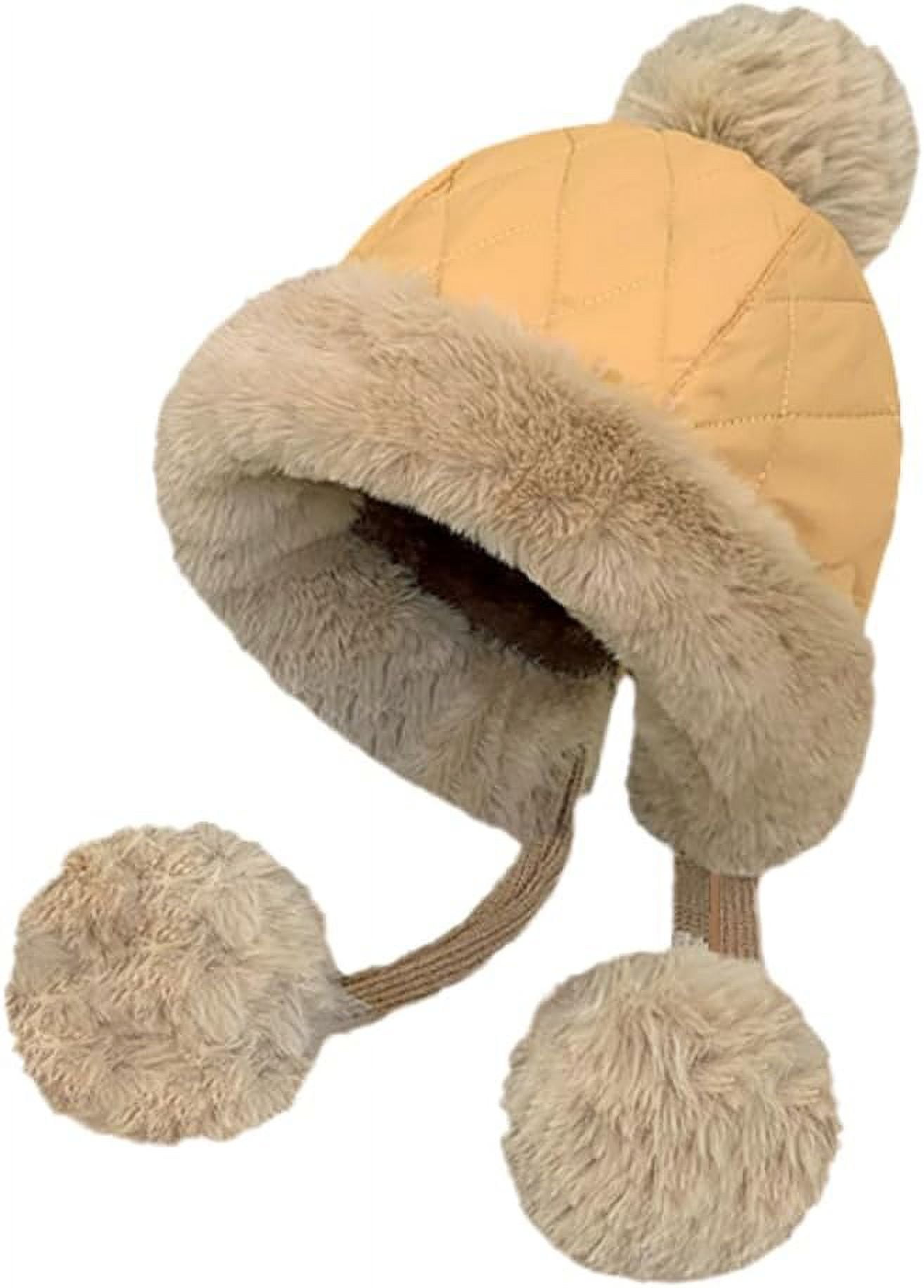 Kukuzhu Cute Faux Fur Bomber Hat Women Lovely Animal Y2k Winter Beanies ...