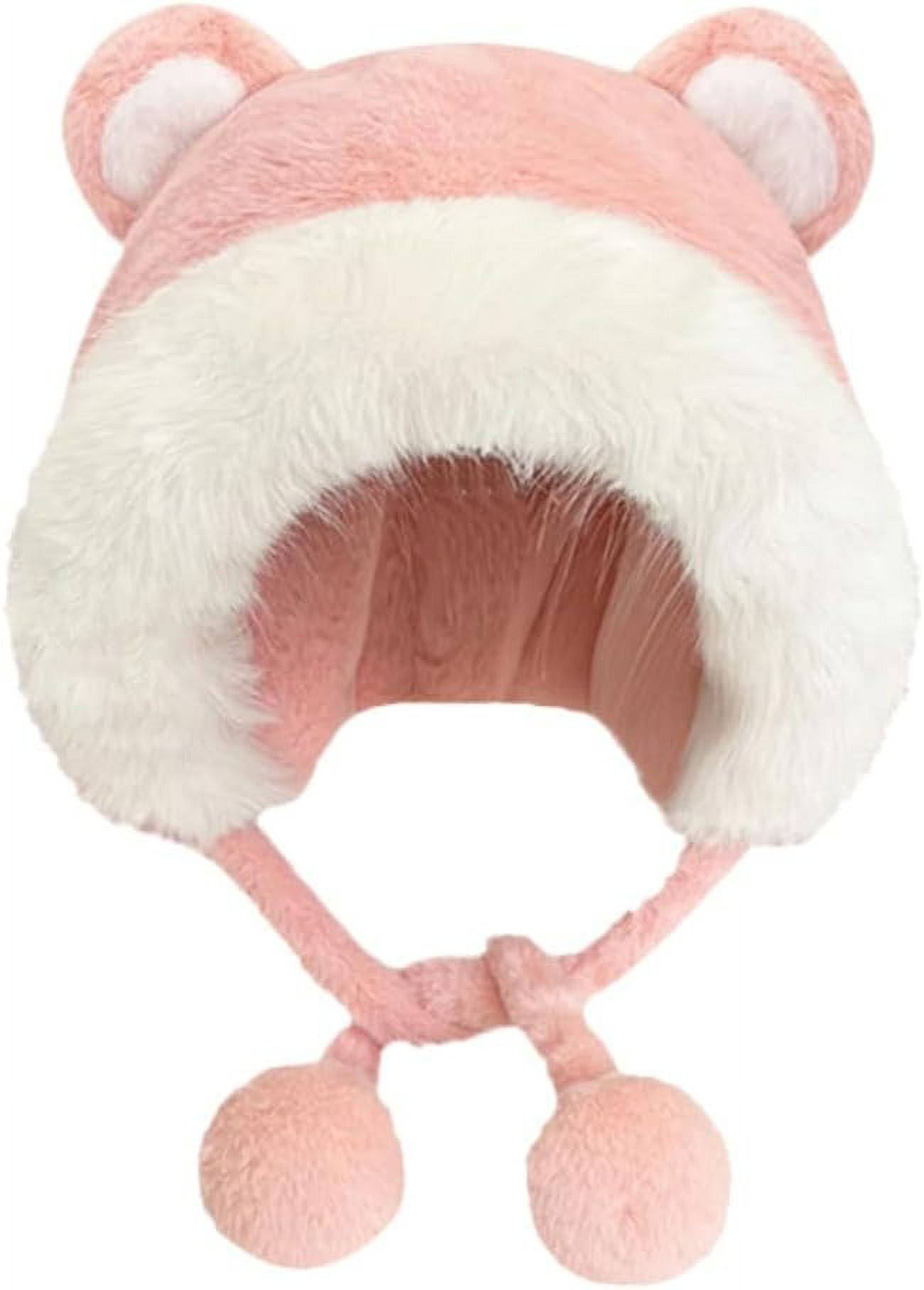 Kukuzhu Cute Faux Fur Bomber Hat Women Lovely Animal Y2k Winter Beanies ...
