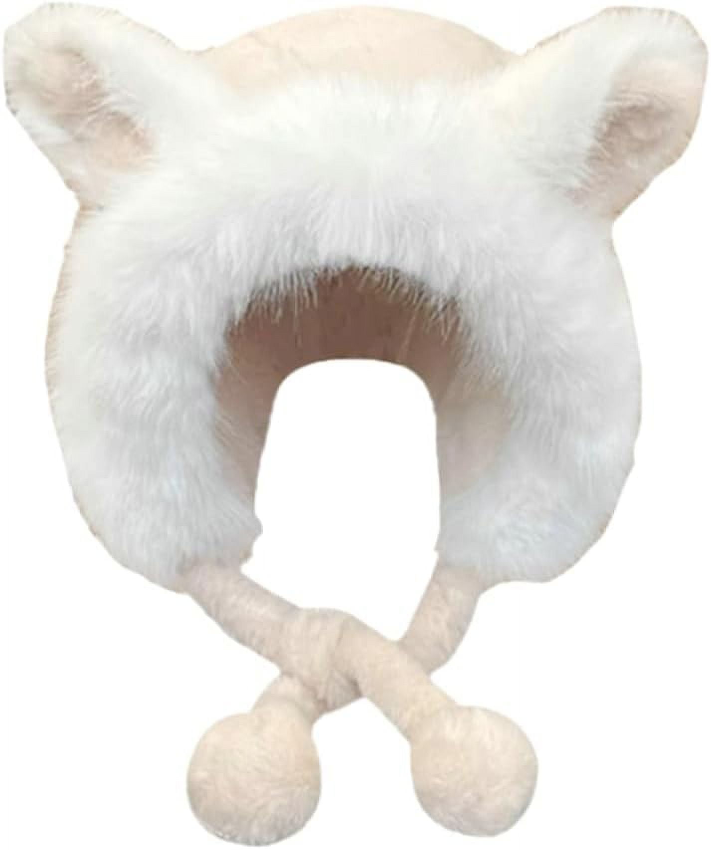 Kukuzhu Cute Faux Fur Bomber Hat Women Lovely Animal Y2k Winter Beanies ...