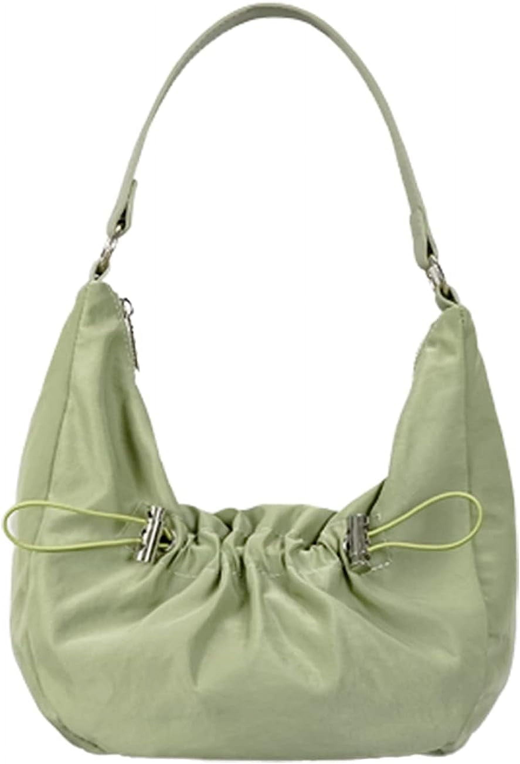 Kukuzhu Drawstring Shoulder Bag for Women Nylon Pleated Tote Bag Large ...