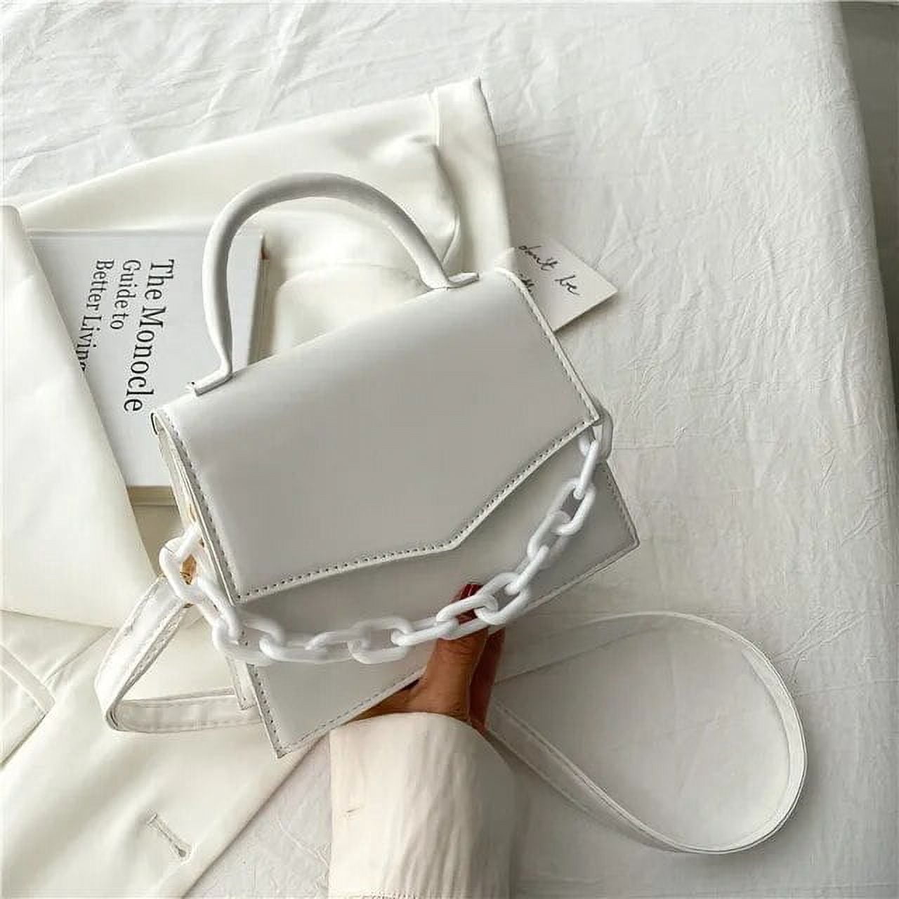 Kukuzhu Fashion Chains Design Satchel Bag Female Solid Color Messenger ...