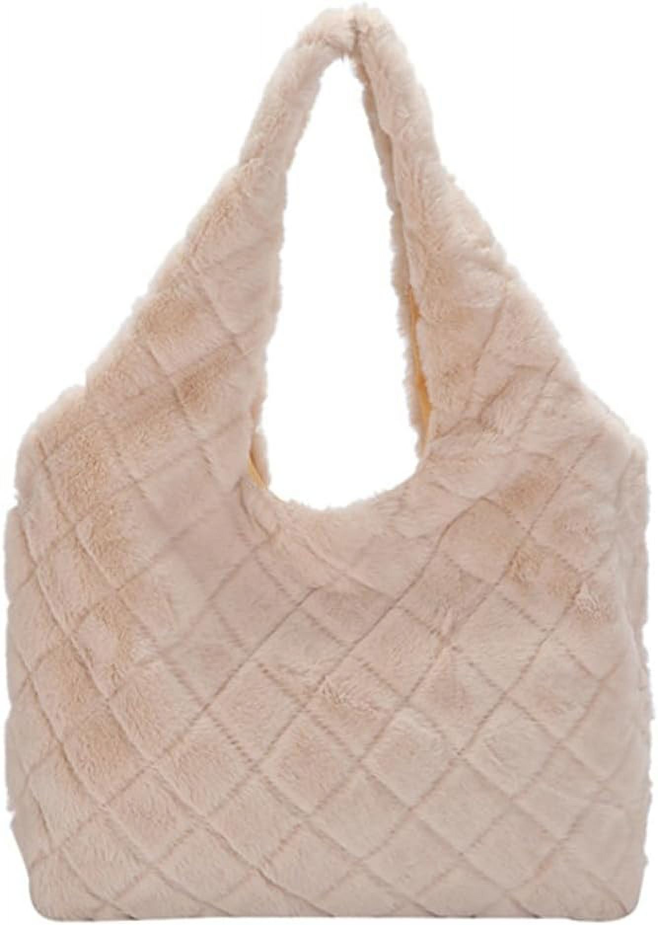 Kukuzhu Fluffy Shoulder Handbags for Women Furry Soft Clutch Purse ...