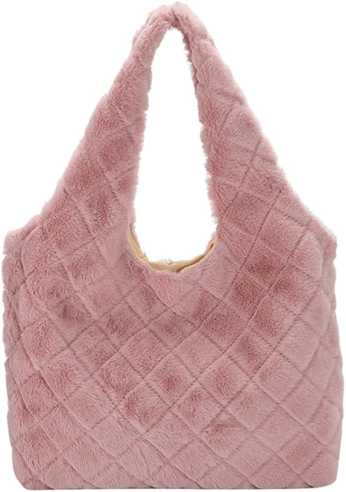 Kukuzhu Fluffy Shoulder Handbags for Women Furry Soft Clutch Purse ...