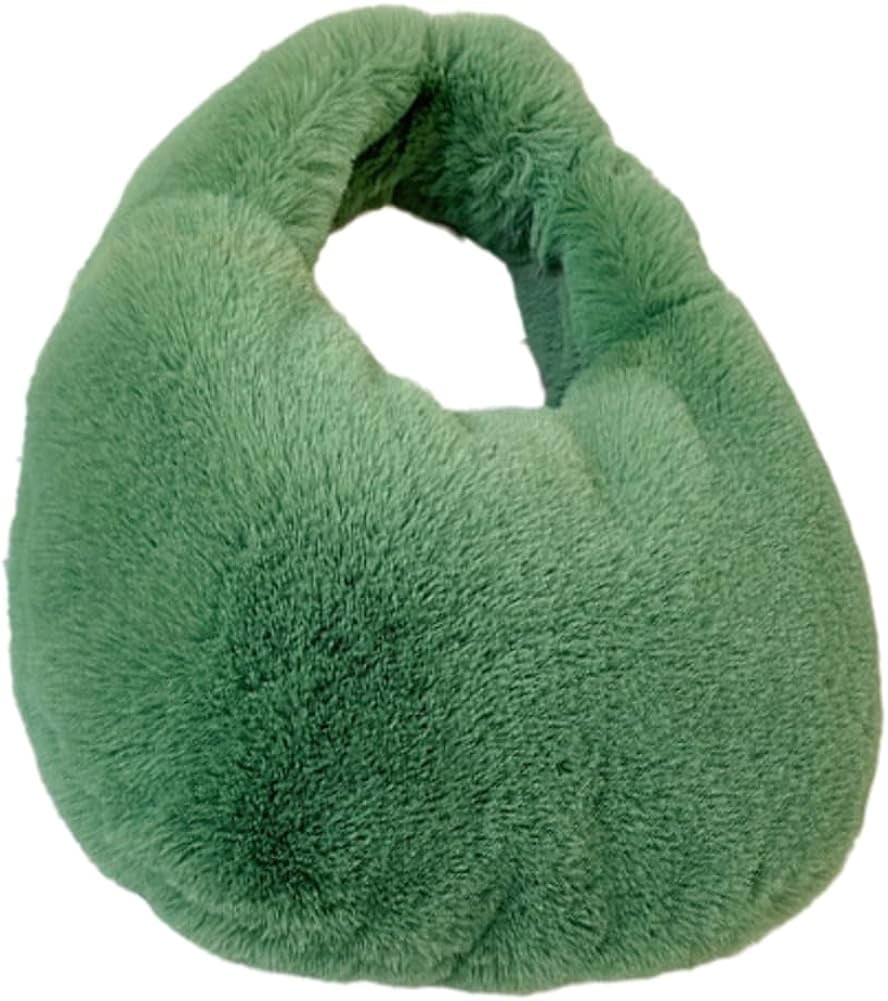 Kukuzhu Fluffy Tote Handbag for Women Y2K Fashion Purse Fuzzy Faux Fur ...