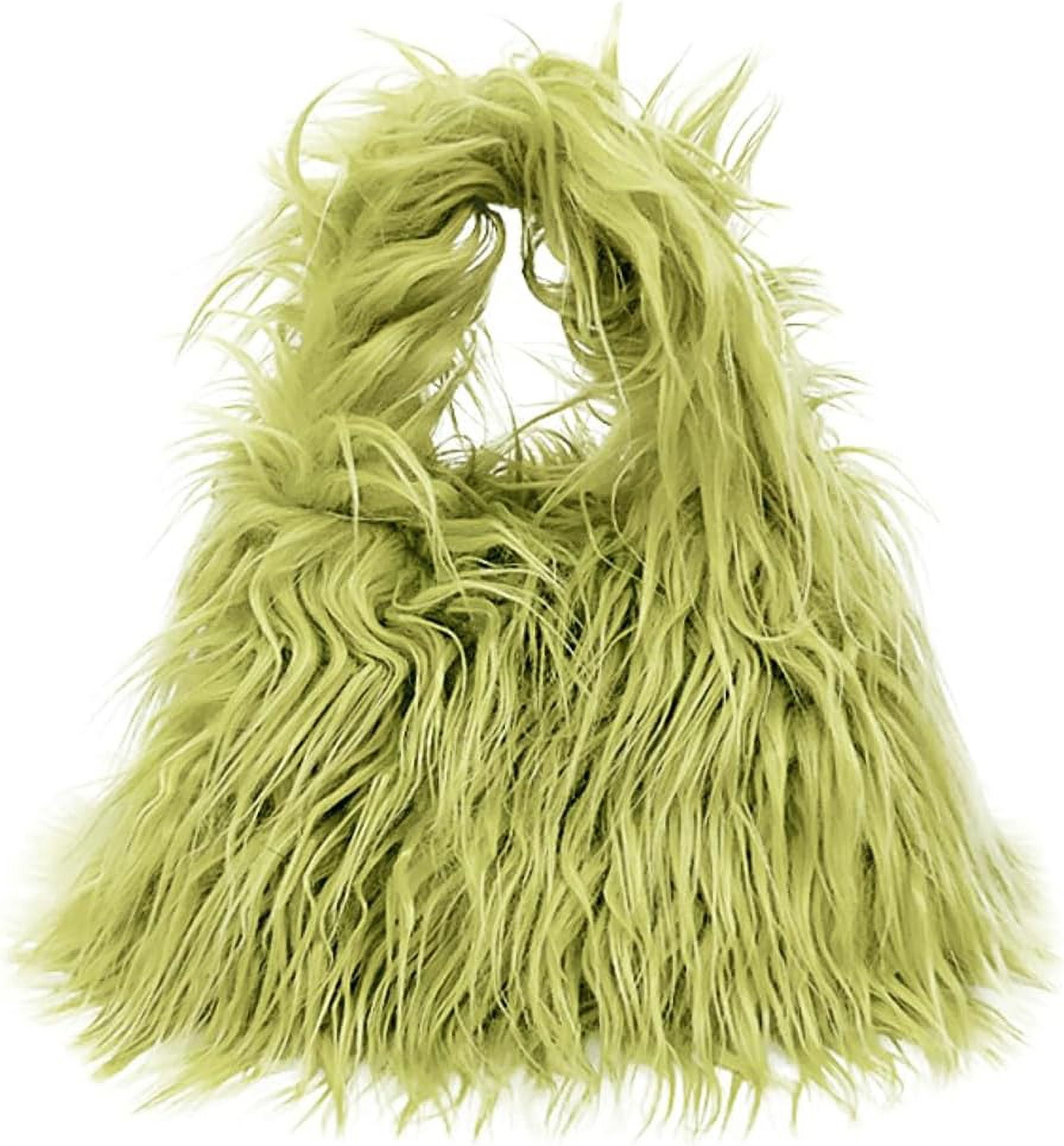 Kukuzhu Furry Hobo Bag for Women Faux Fur Shoulder Crossbody Purse Soft ...