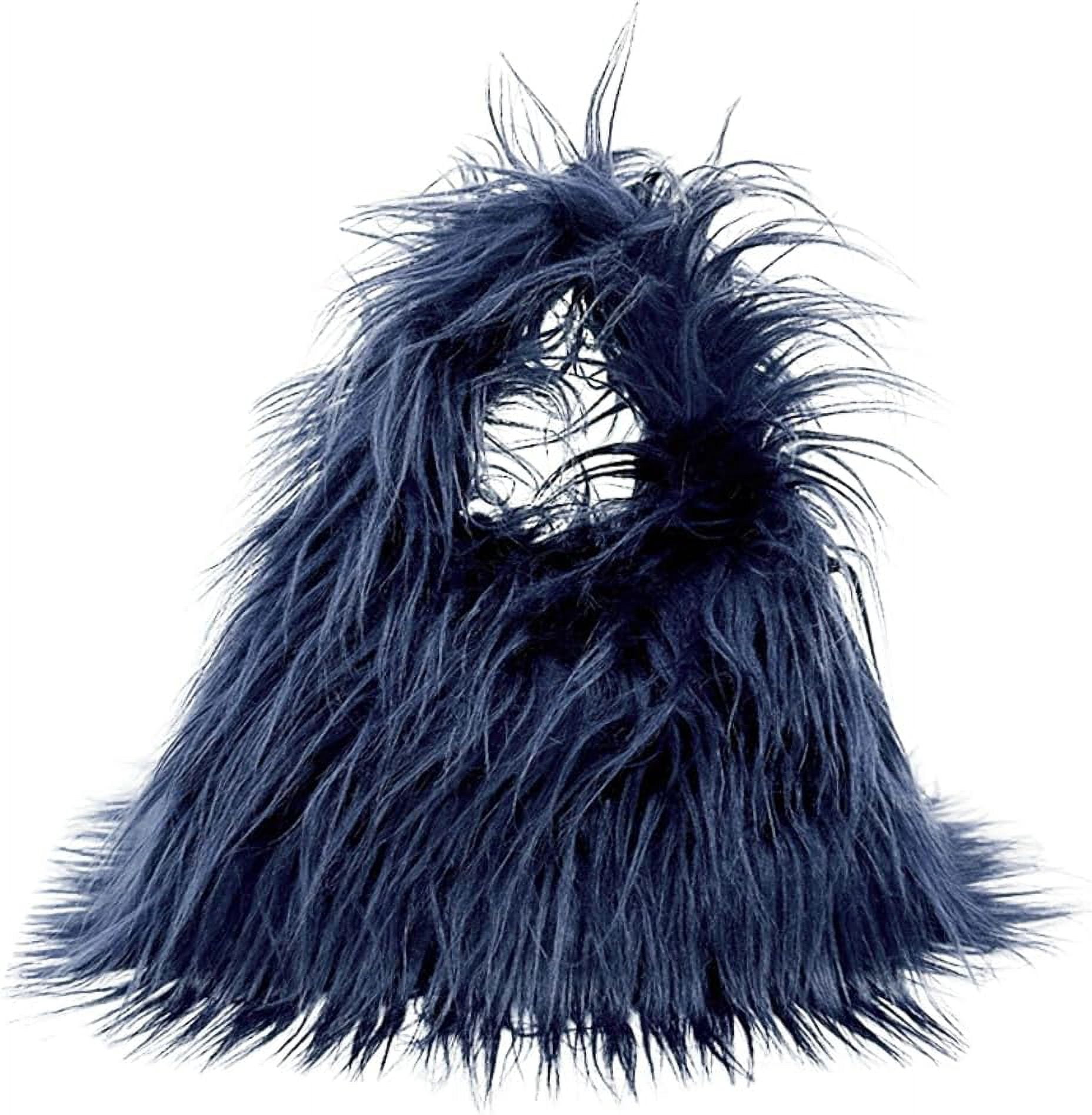 Kukuzhu Furry Hobo Bag for Women Faux Fur Shoulder Crossbody Purse Soft ...