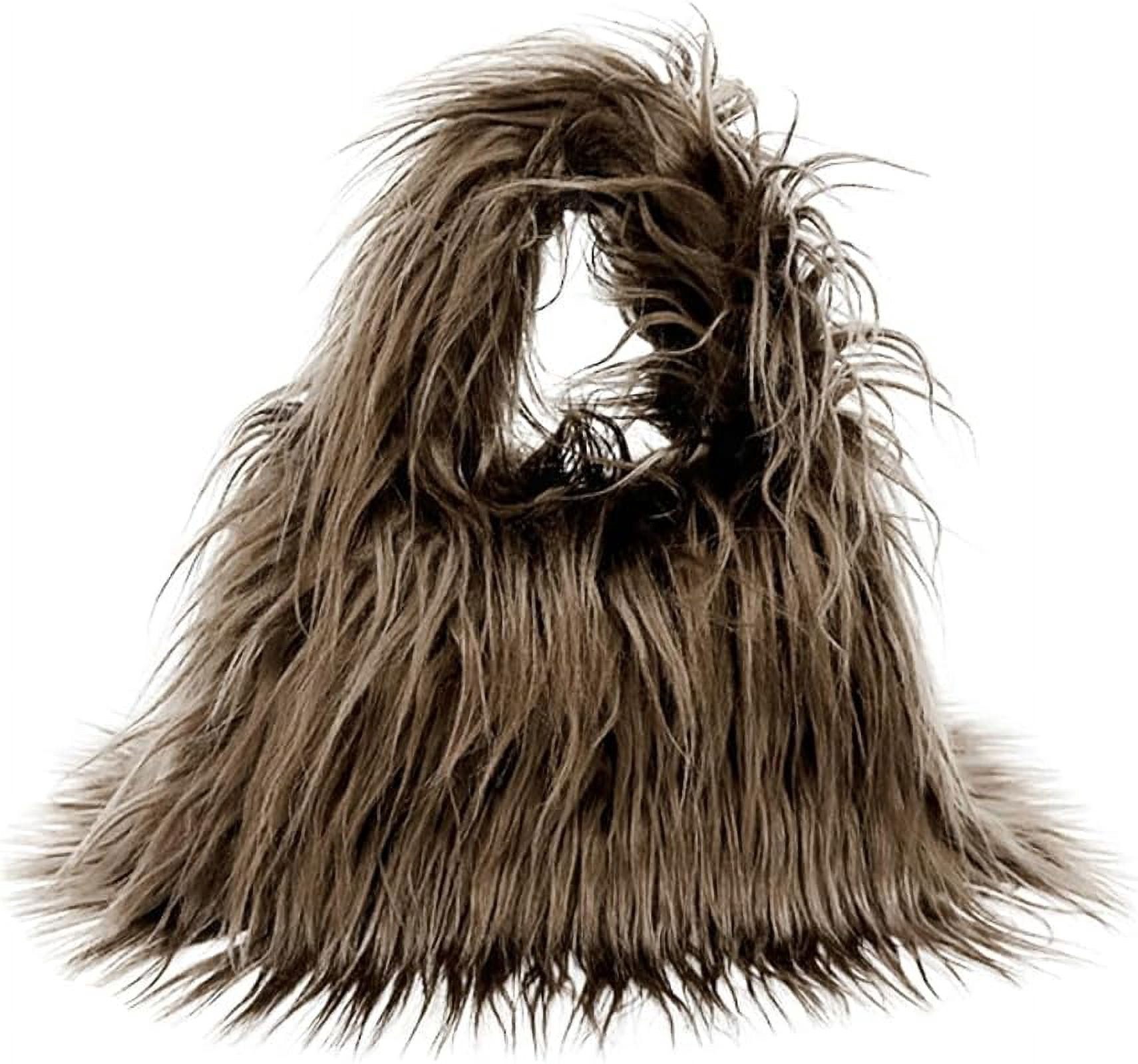 Kukuzhu Furry Hobo Bag for Women Faux Fur Shoulder Crossbody Purse Soft ...