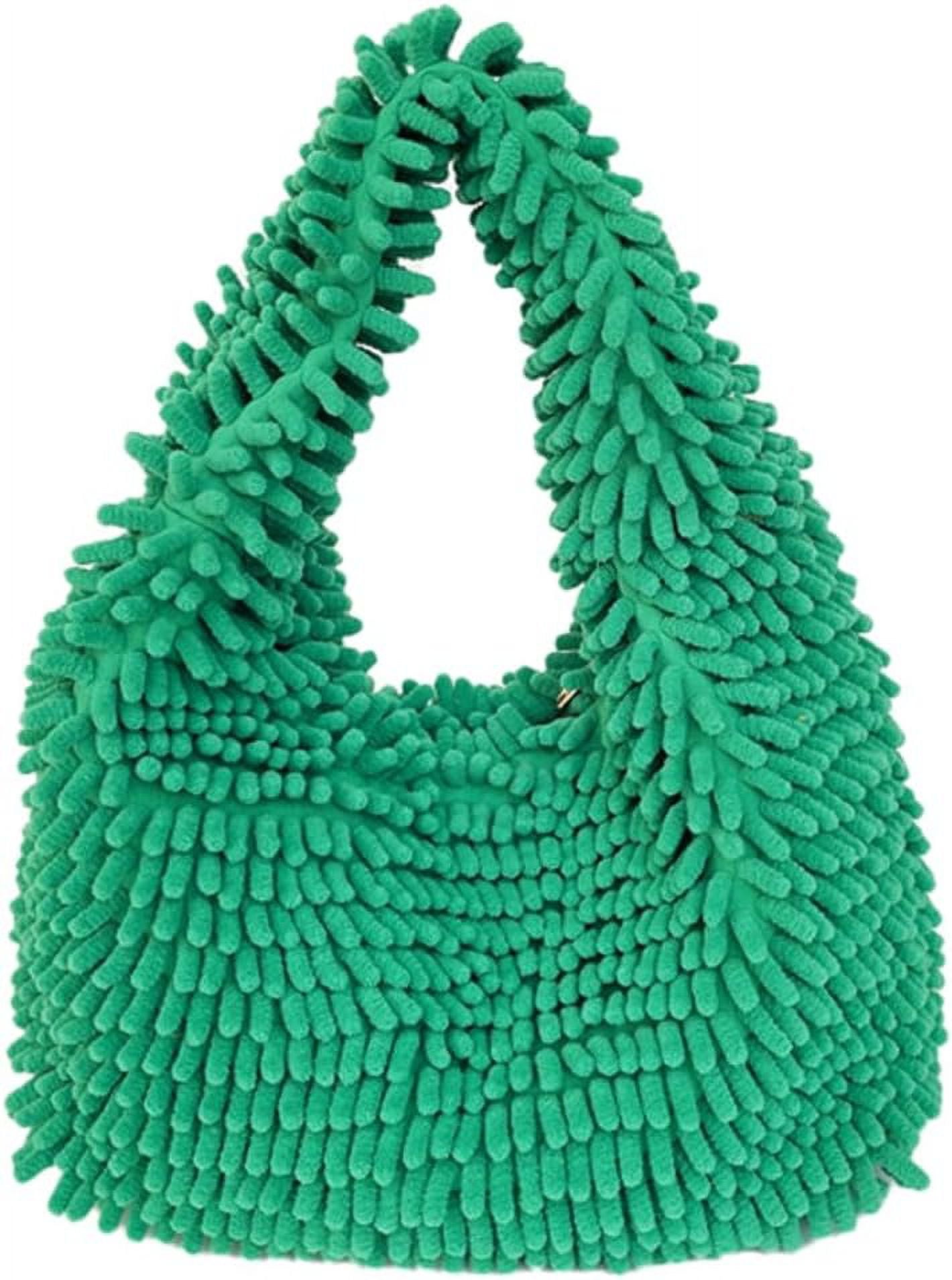 Kukuzhu Furry Purse for Women Fuzzy Faux Fur Tote Bag Soft Clutch ...