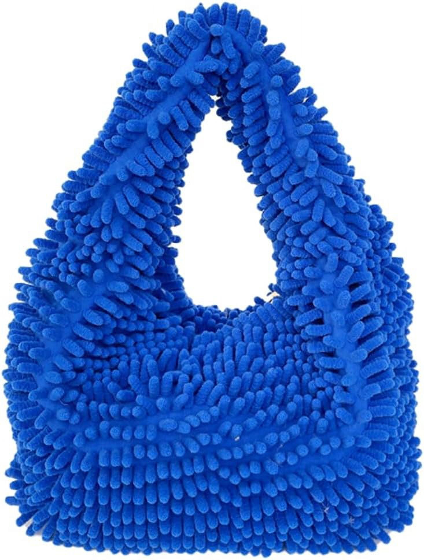 Kukuzhu Furry Purse for Women Fuzzy Faux Fur Tote Bag Soft Clutch ...