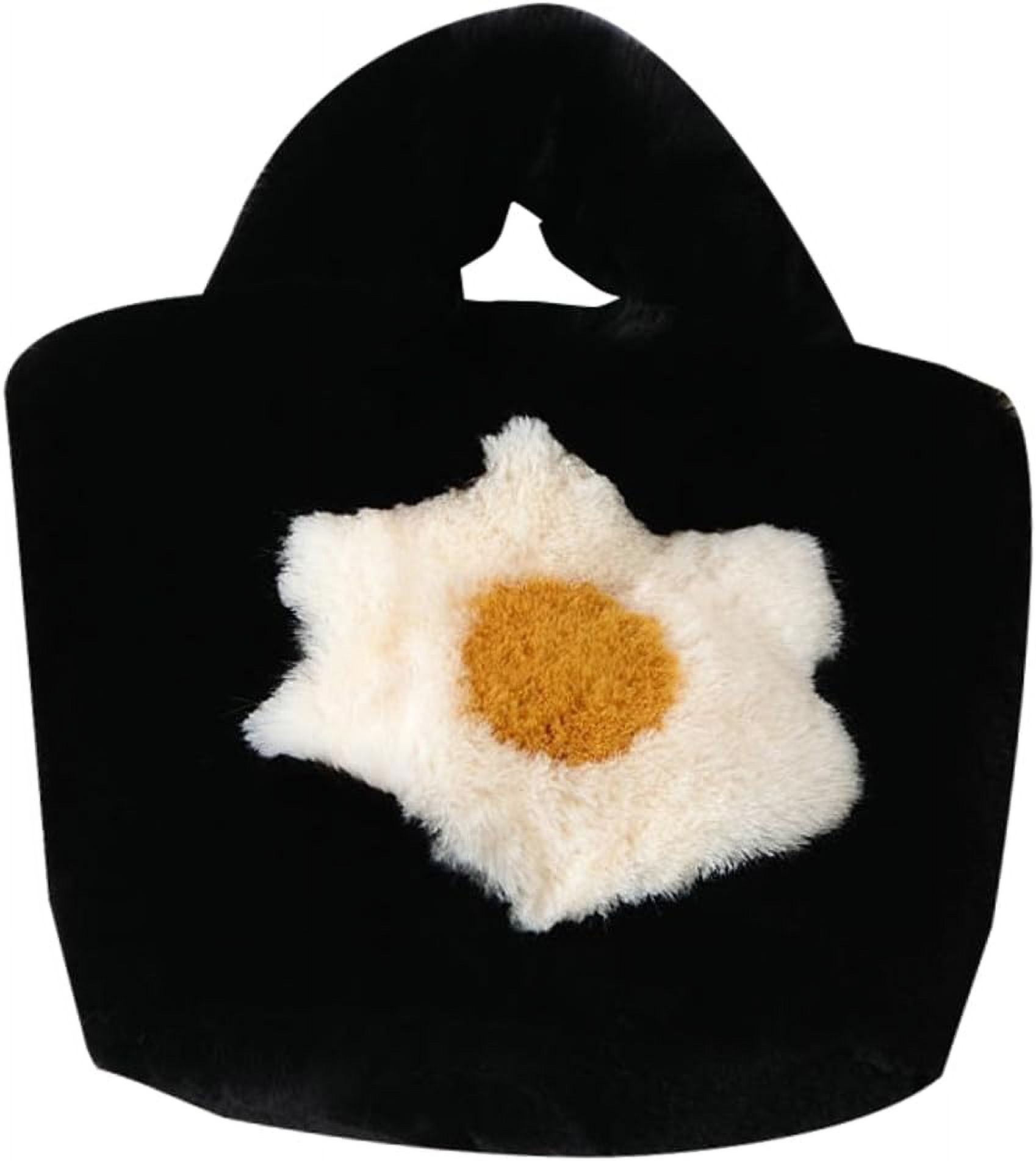 Kukuzhu Furry Purse for Women Fuzzy Faux Fur Tote Handbag Cute Soft ...