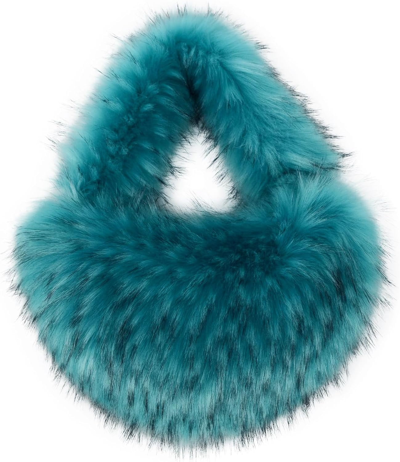 Kukuzhu Fuzzy Tote Bag for Women Furry Handbag Heart-shaped Shoulder ...