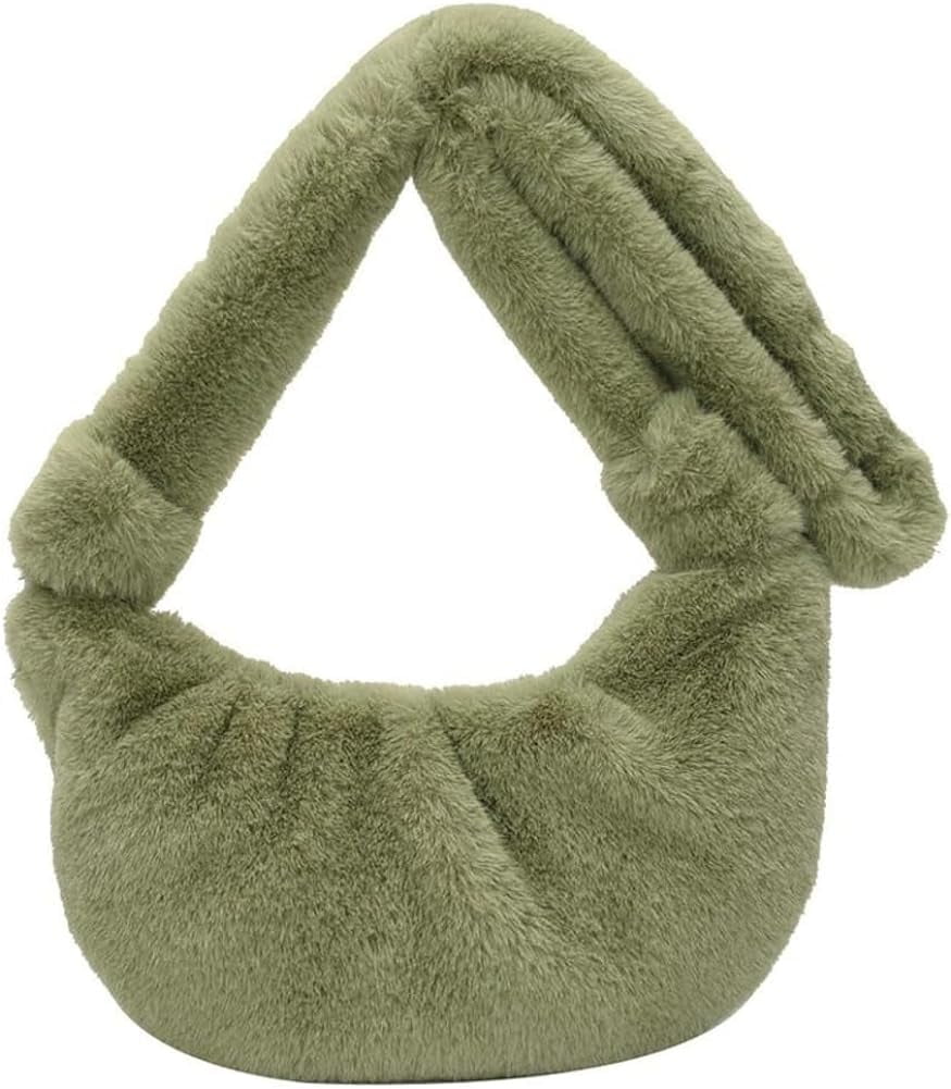 Kukuzhu Fuzzy Tote Bag for Women Furry Handbag Shoulder Bag Fluffy Hobo ...