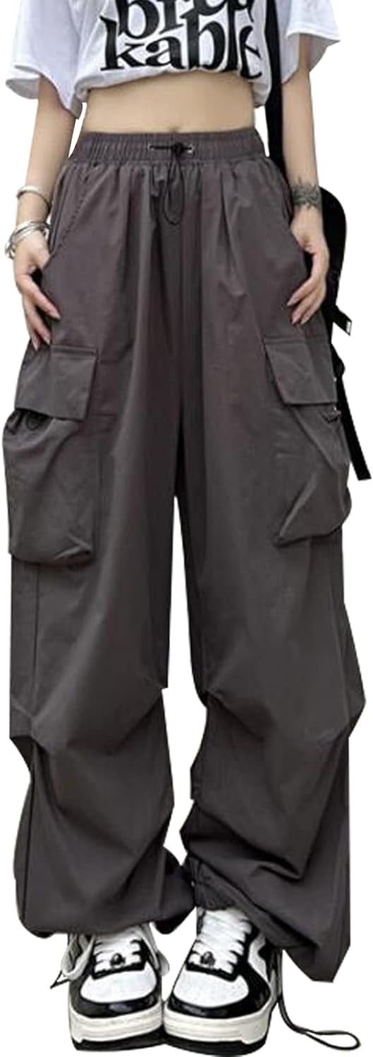 Kukuzhu Gxfgzzsr Womens High Waisted Baggy Cargo Pants Y2k Wide Leg