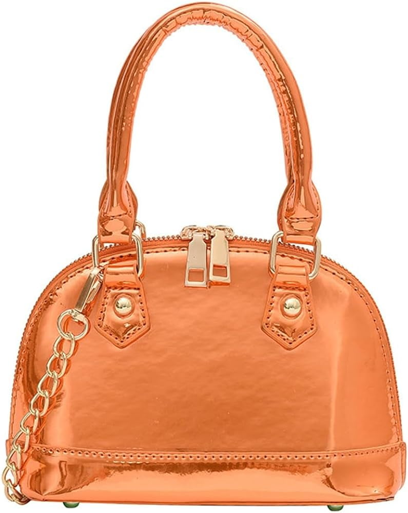 Kukuzhu Glossy Faux Patent Leather Tote Hanbags Bright Color Satchels ...