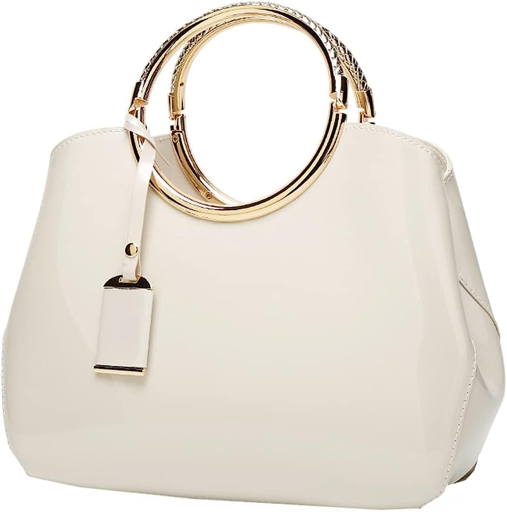 Kukuzhu Glossy Tote Bag Women's Lacquer Leather Crossbody Bag Elegant ...