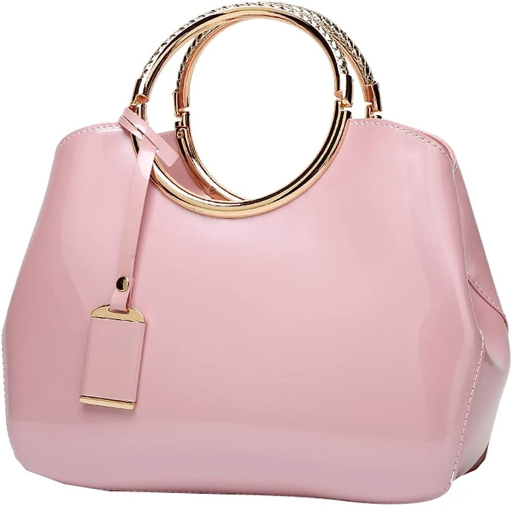 Kukuzhu Glossy Tote Bag Women's Lacquer Leather Crossbody Bag Elegant ...