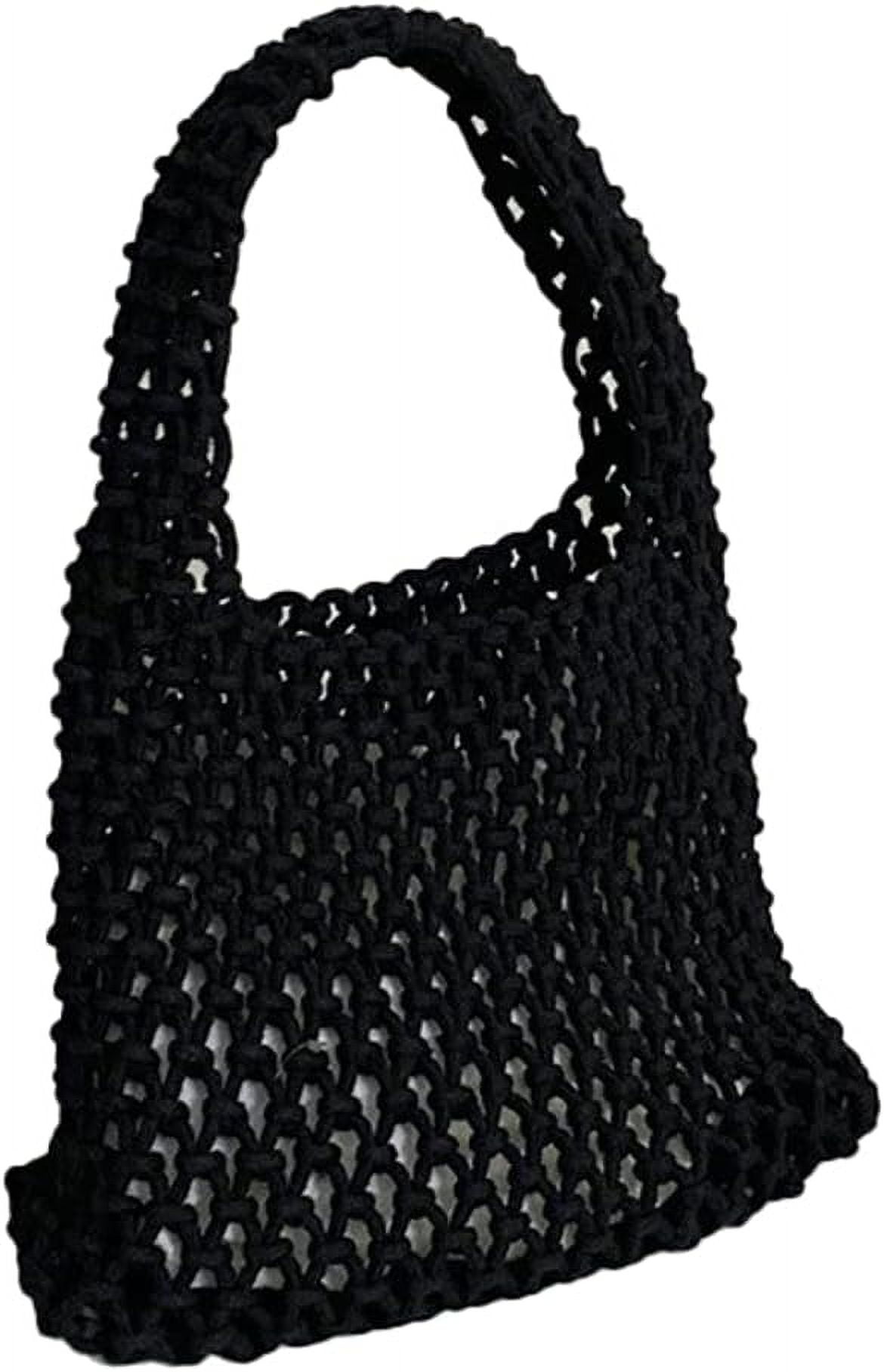 Kukuzhu Handwoven Hobo Bag for Women Bucket Bag Cotton Rope Crochet ...
