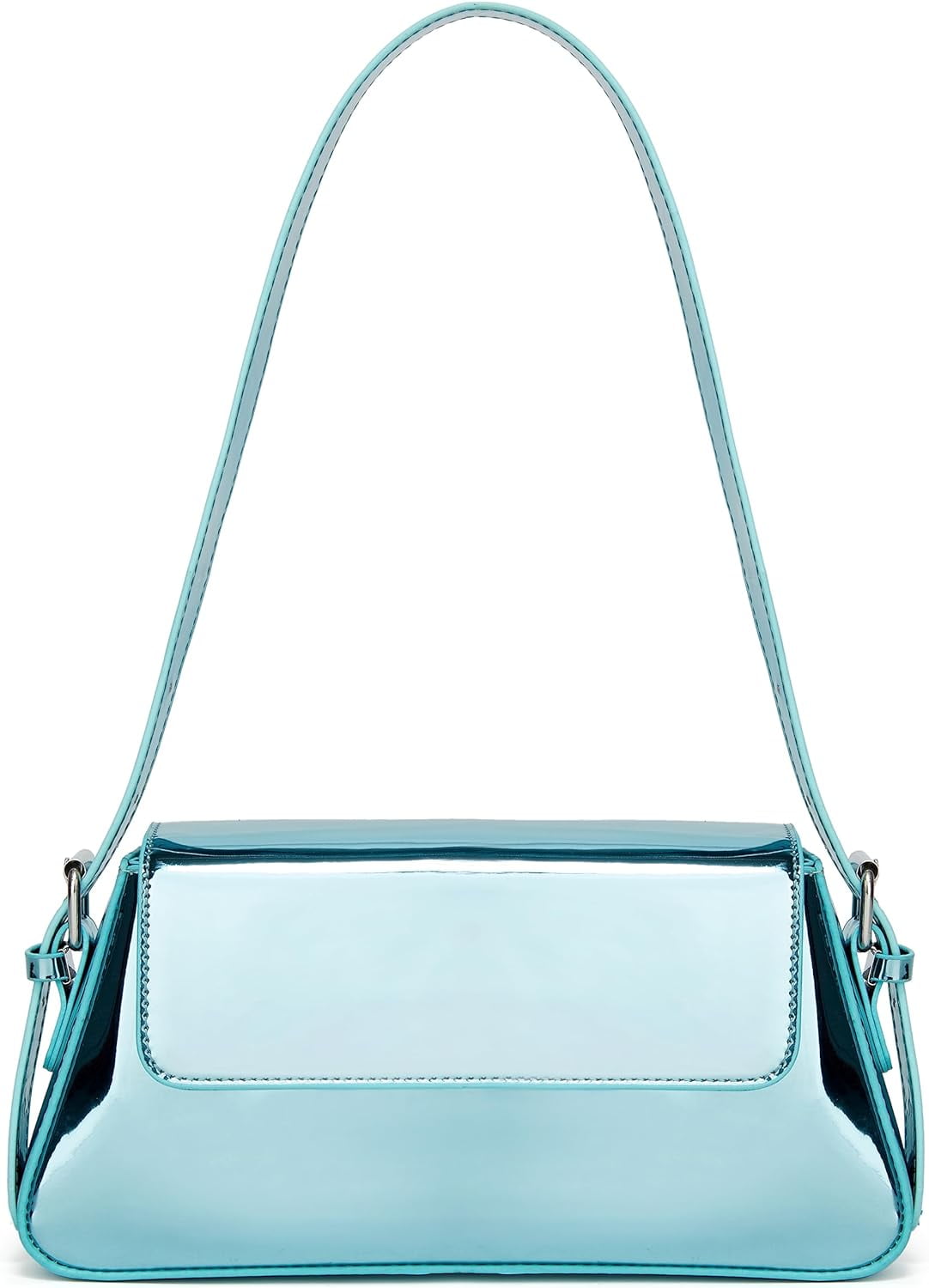 Kukuzhu Hobo Bags for Women Patent Leather Tote Shiny Silver Purse ...