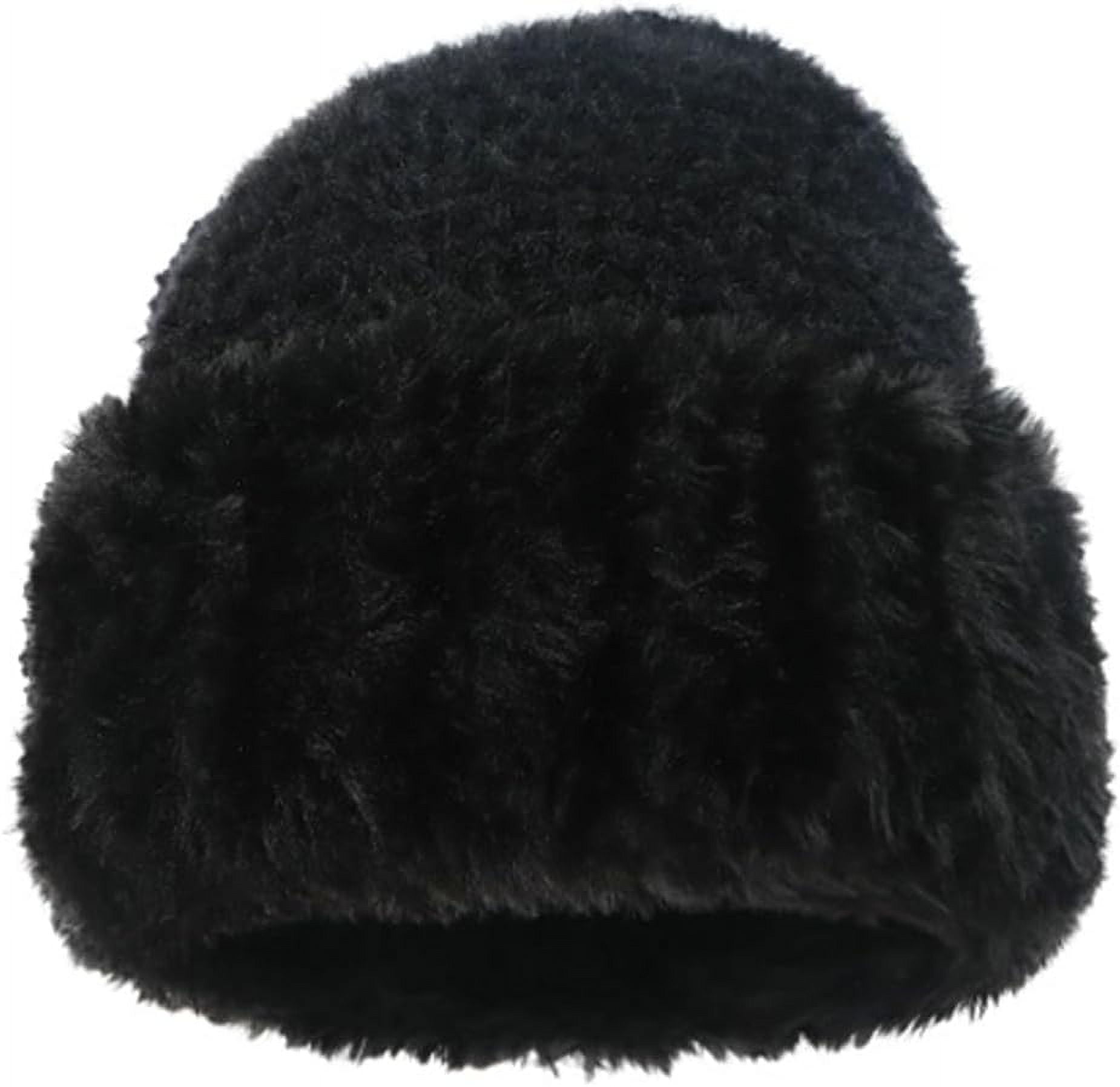 Kukuzhu Knit Cuffed Beanie Hat for Women Plush Skull Cap Chunky Soft ...