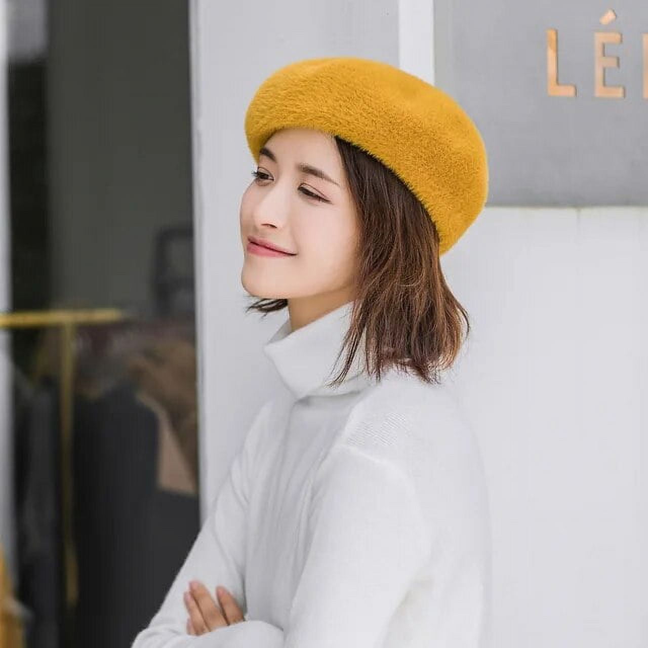 Kukuzhu Lady spring Winter Berets Hat Painter style hat Women mink ...