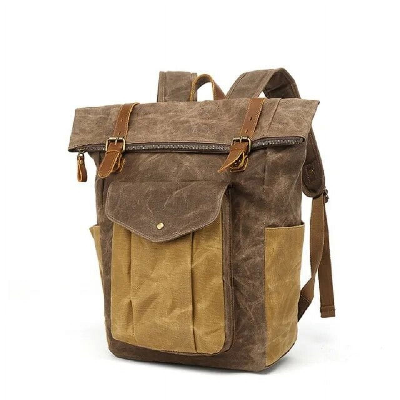 Kukuzhu Luxury mochila Vintage Canvas Backpacks for Men Oil Wax Canvas ...