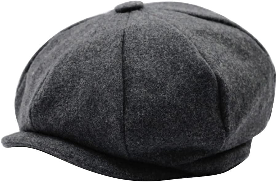 Kukuzhu Men Classic Newsboy Cap Felt Cabbie Gatsby Hat Vintage Paperboy ...