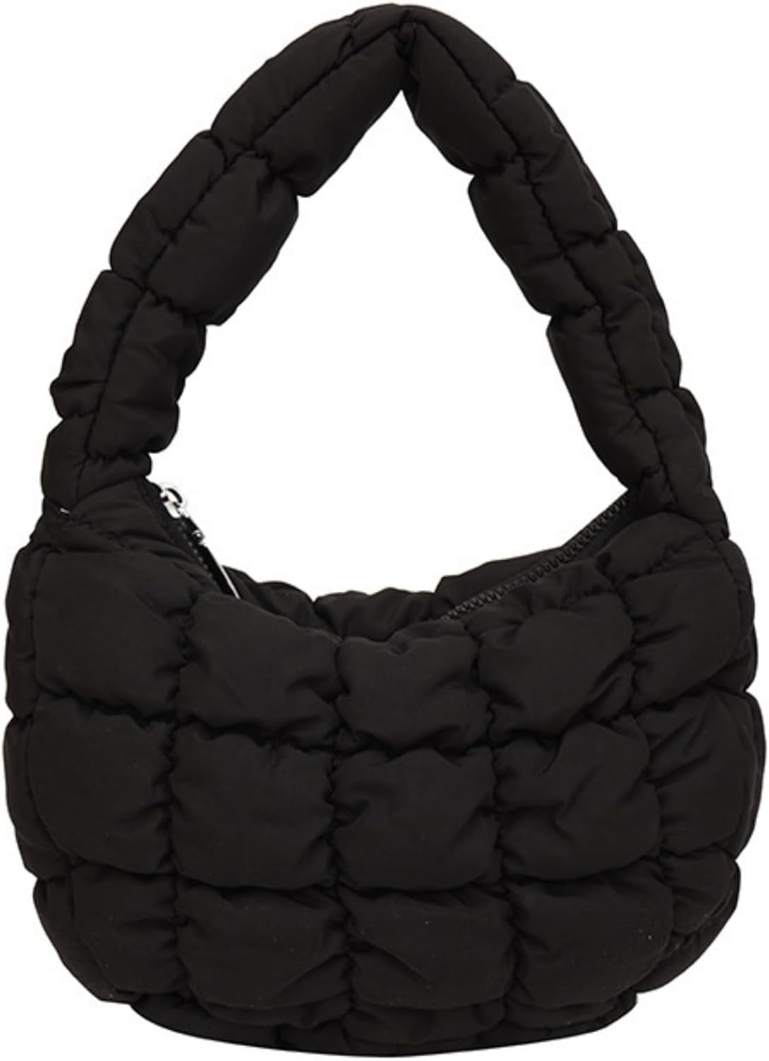 Kukuzhu Puffer Bag Women Mini Quilted Cute Bubble Handbag Crescent ...