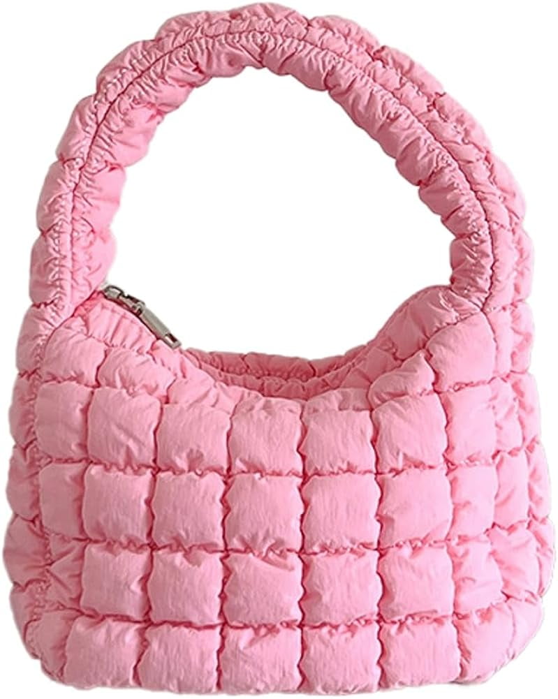 Kukuzhu Puffer Handbag for Women Quilted Handbag Nylon Puffy Tote Bag ...