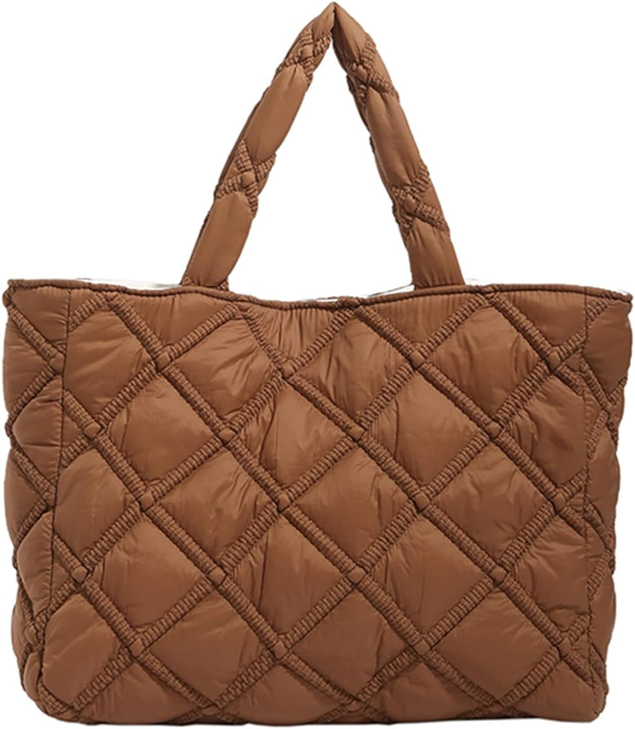 Kukuzhu Puffer Tote Bag, Large Puffy Bags for Women Fashion Quilted ...