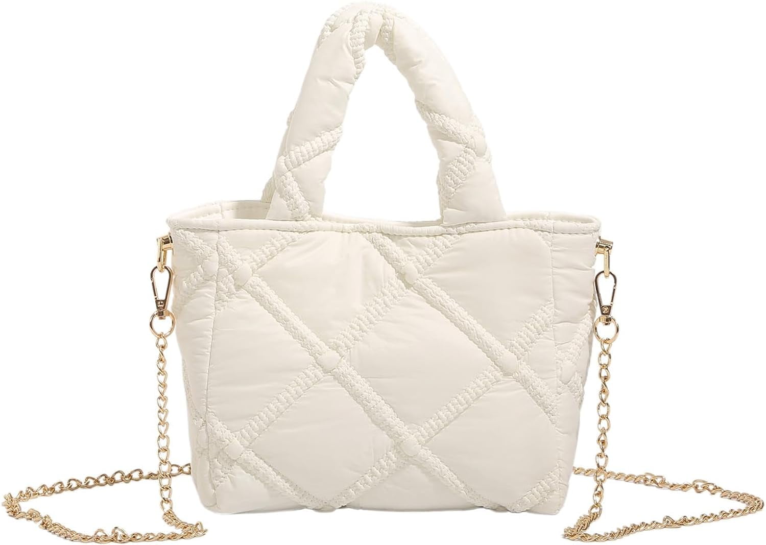 Kukuzhu Puffer Tote Bag, Small Puffy Bags for Women Fashion Quilted ...