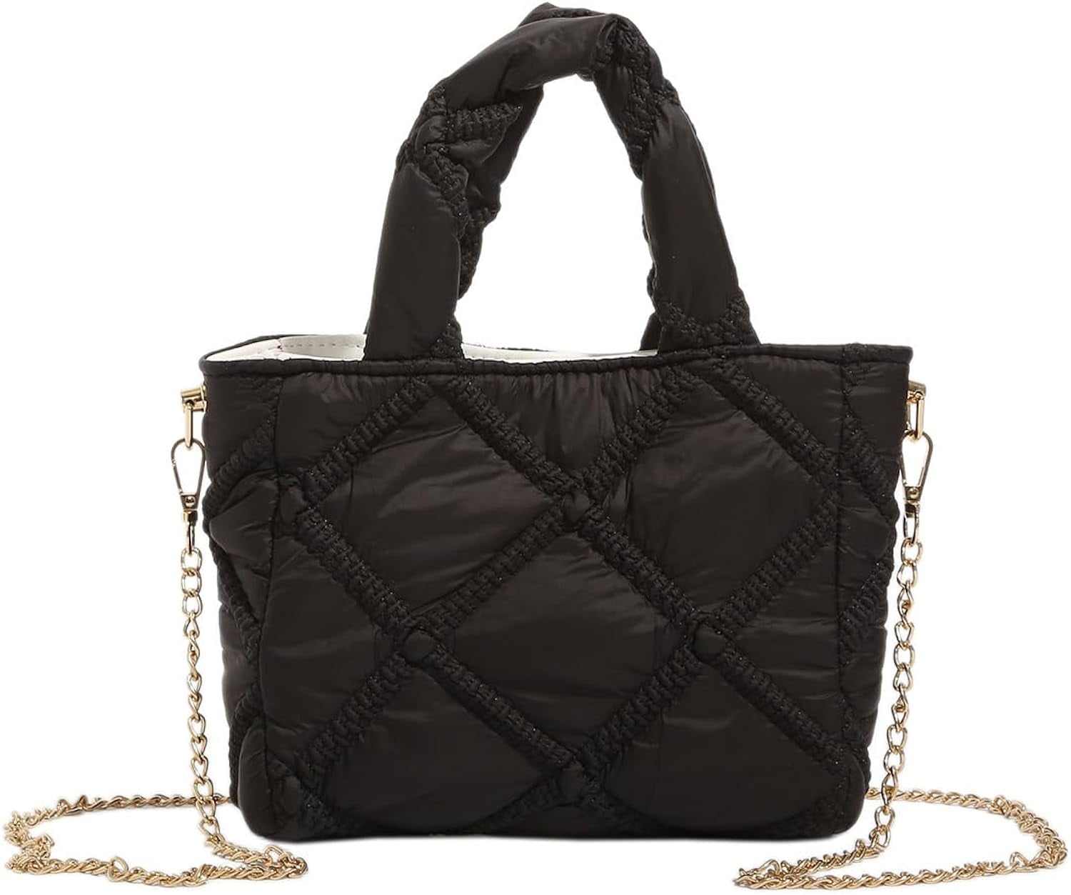 Kukuzhu Puffer Tote Bag, Small Puffy Bags for Women Fashion Quilted ...