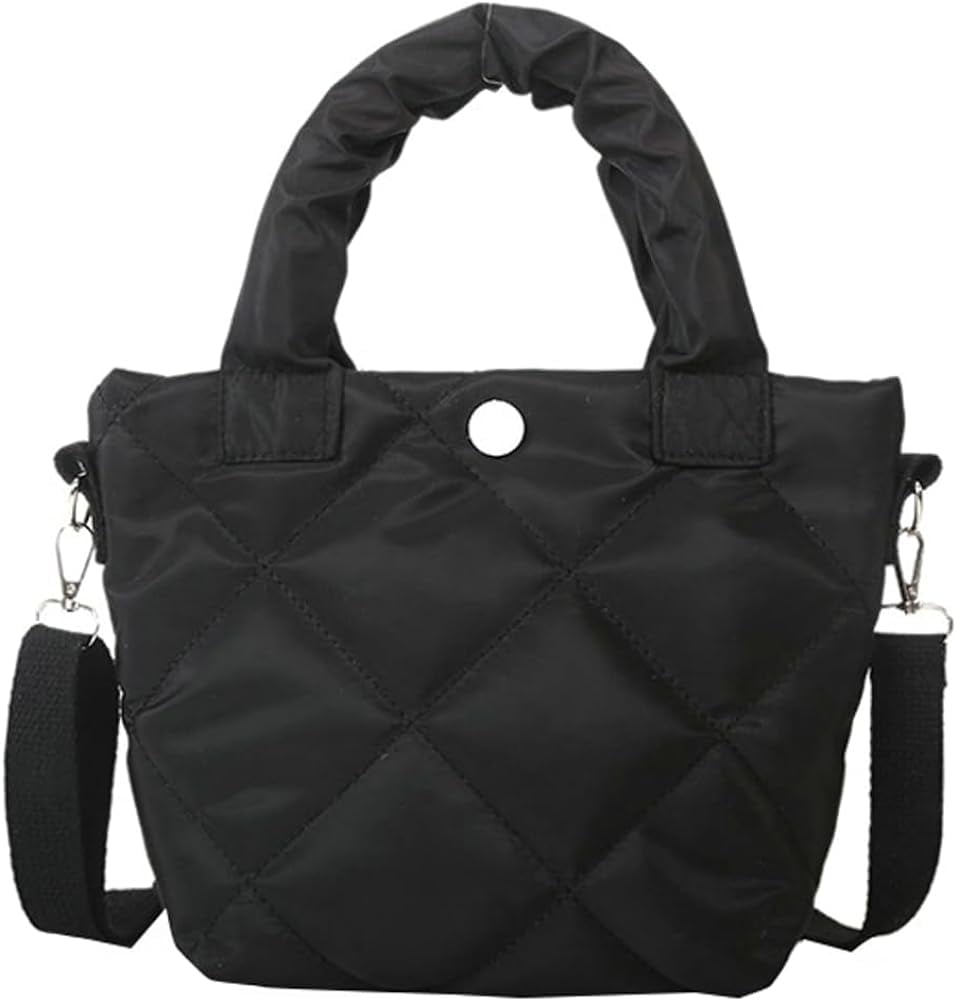 Kukuzhu Puffer Tote Bag Small Quilted Crossbody Bag Women Down Cotton ...