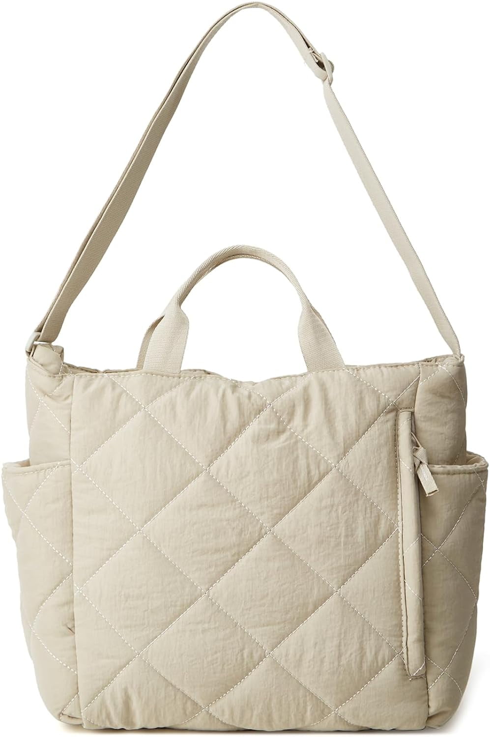 Kukuzhu Puffer Tote Bag Women Quilted Crossbody Handbag Lattice Padded ...