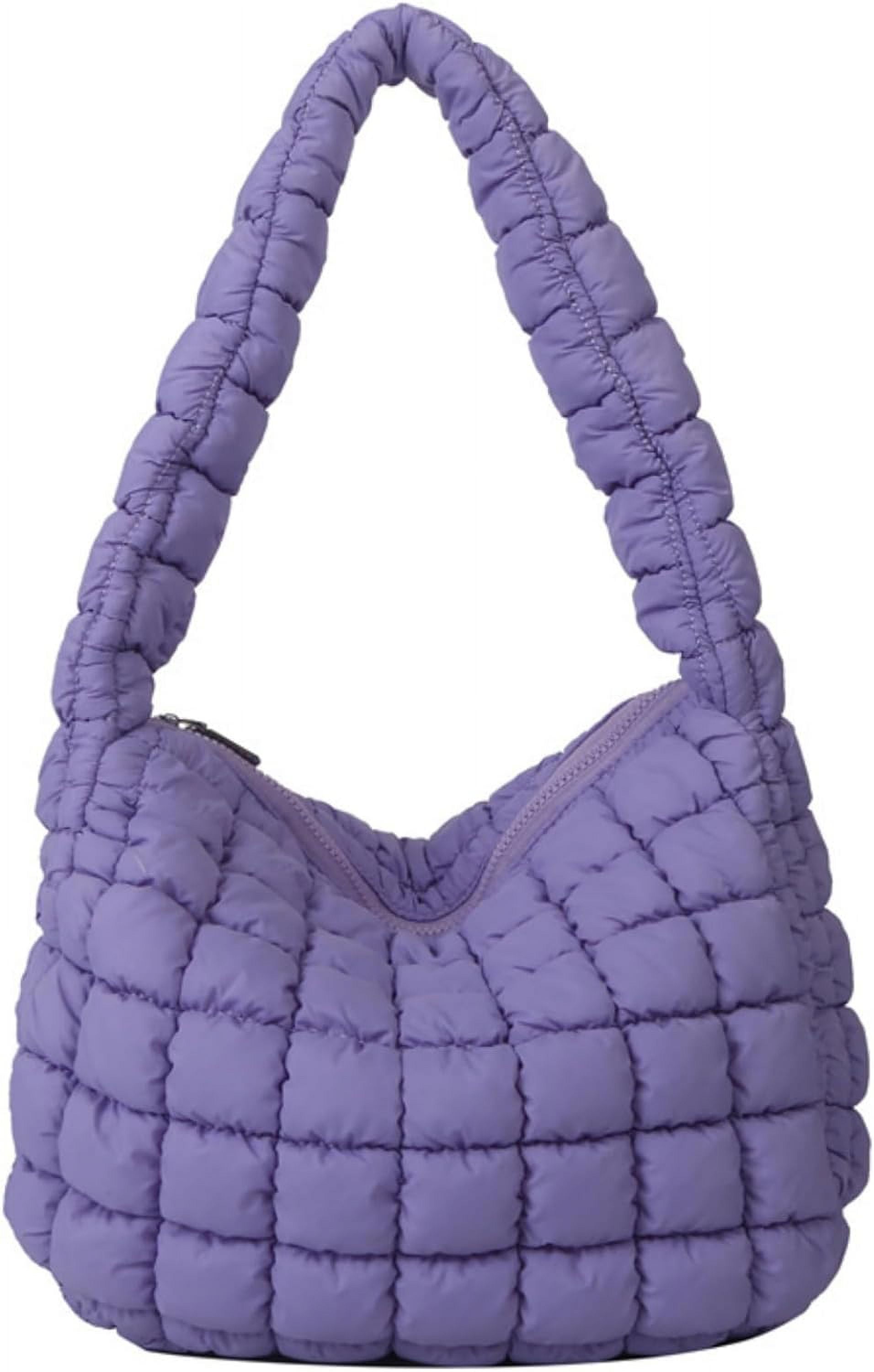 Kukuzhu Puffer Tote Bag Women Quilted Large Shoulder Bags Puffy Bubble Hobo Pleated Purse Nylon ...