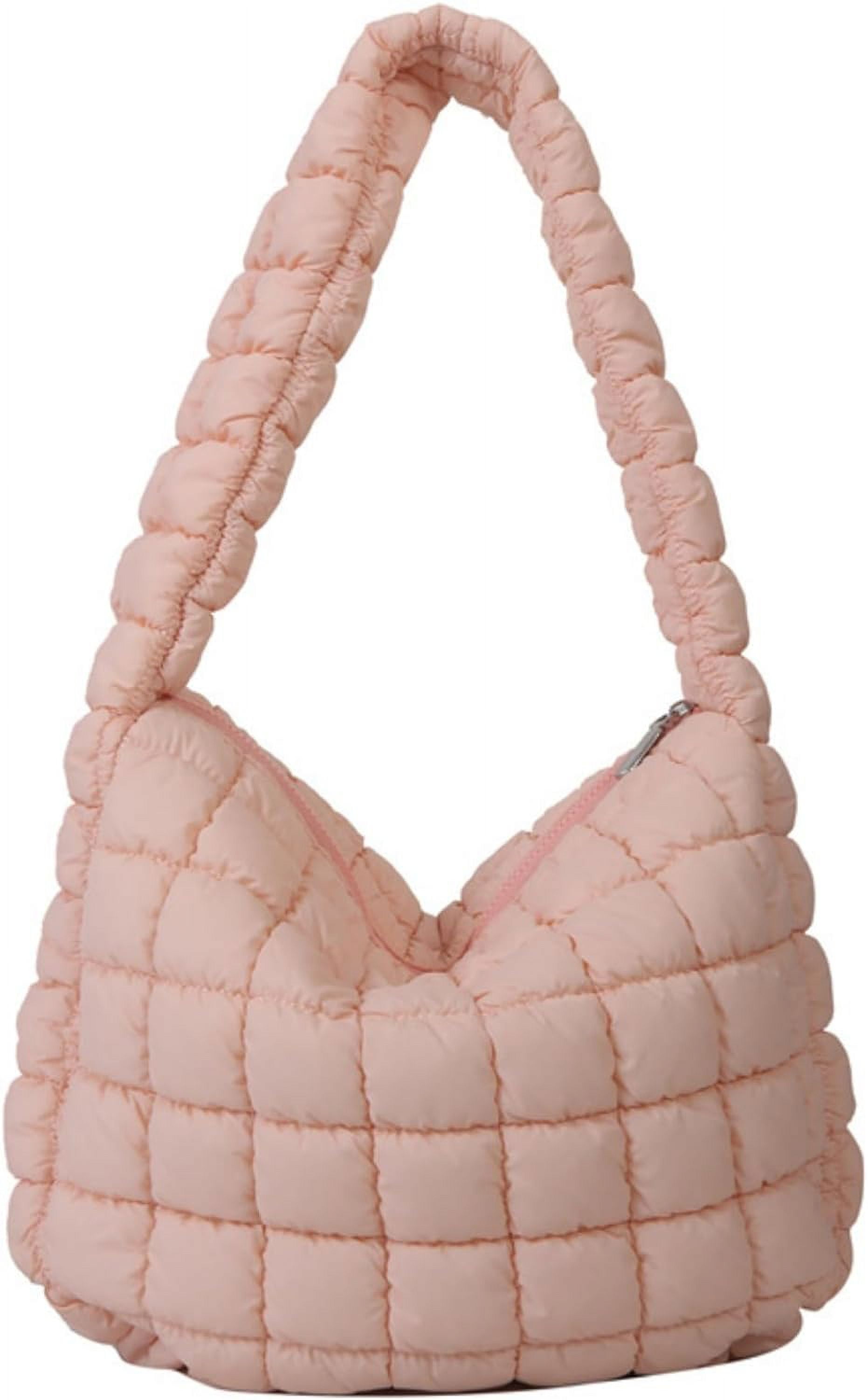 Kukuzhu Puffer Tote Bag Women Quilted Large Shoulder Bags Puffy Bubble Hobo Pleated Purse Nylon ...