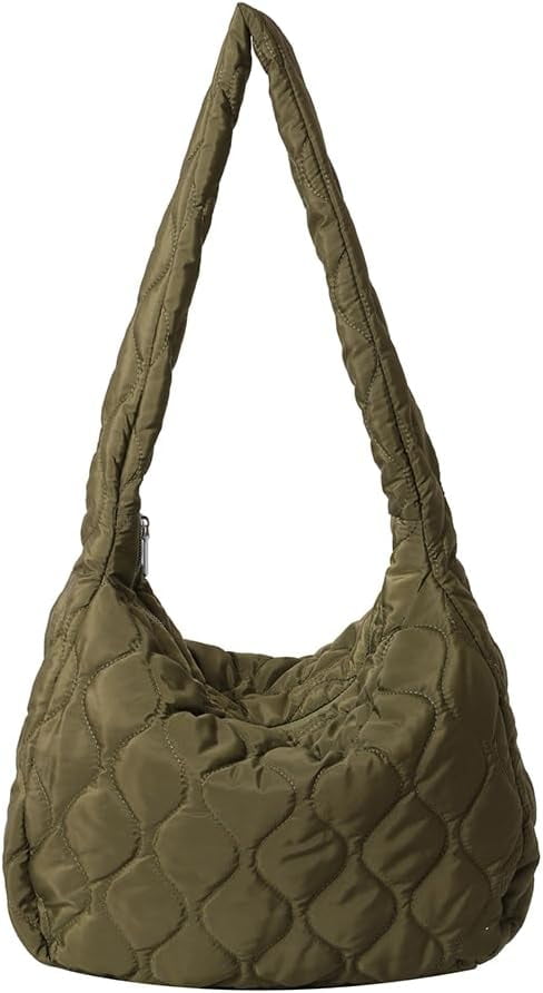 Kukuzhu Quilted Bag for Women Puffer Tote Bag Quilted Shoulder Bag Puffy Hobo Bag Lightweight ...