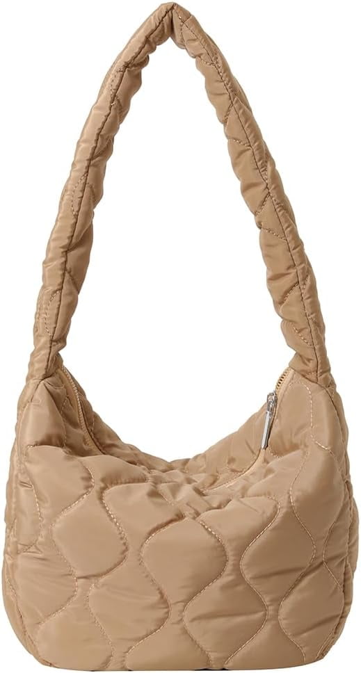 Kukuzhu Quilted Bag for Women Puffer Tote Bag Quilted Shoulder Bag Puffy Hobo Bag Lightweight ...